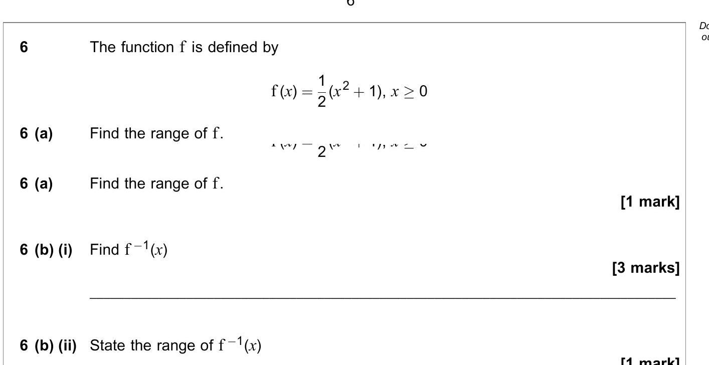 A-Level AQA Maths Mechanics Variable Acceleration - 1D: The function $f$ is defined by