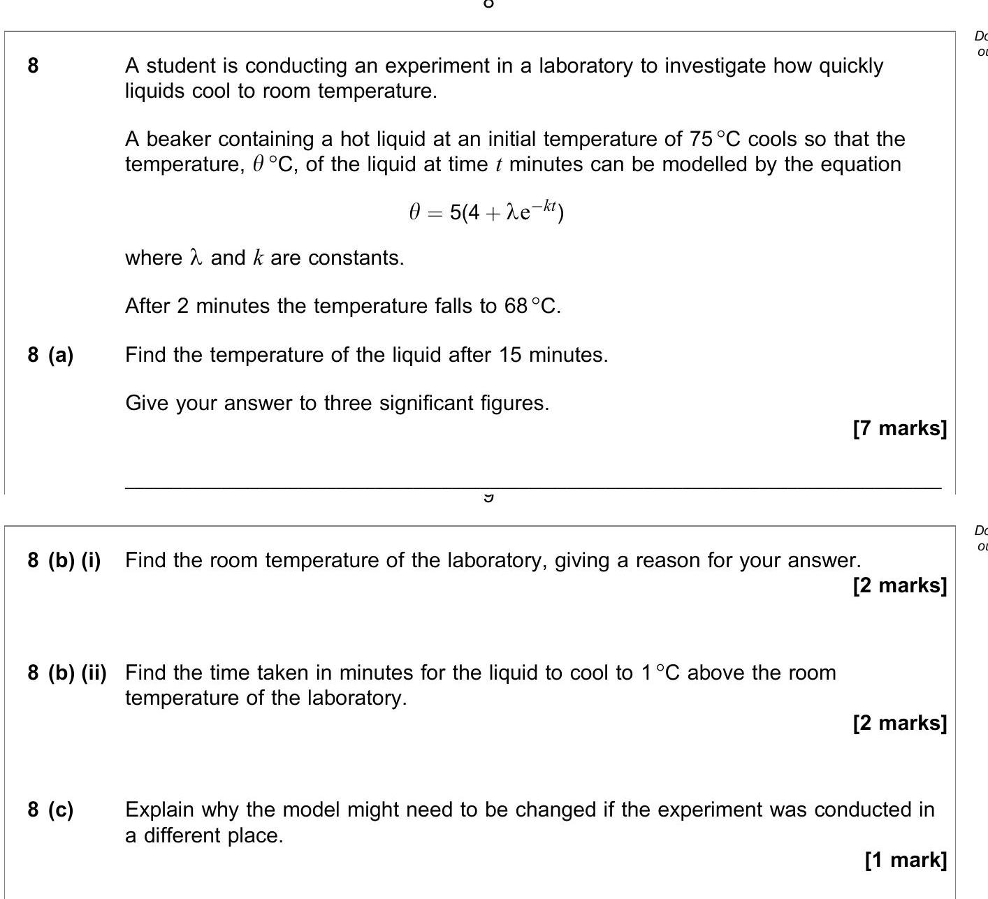 A-Level AQA Maths Mechanics Quantities, Units & Modelling: A student is conducting an exper