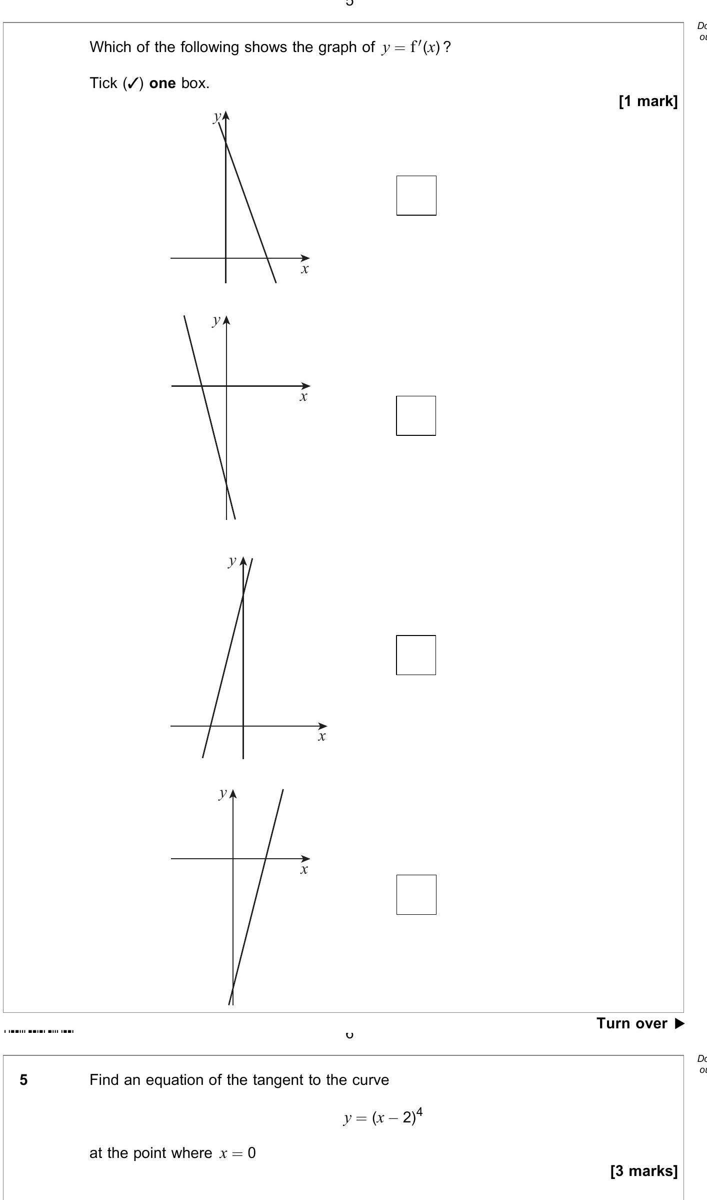 A-Level AQA Maths Pure Applications of Differentiation: Find an equation of the tangent