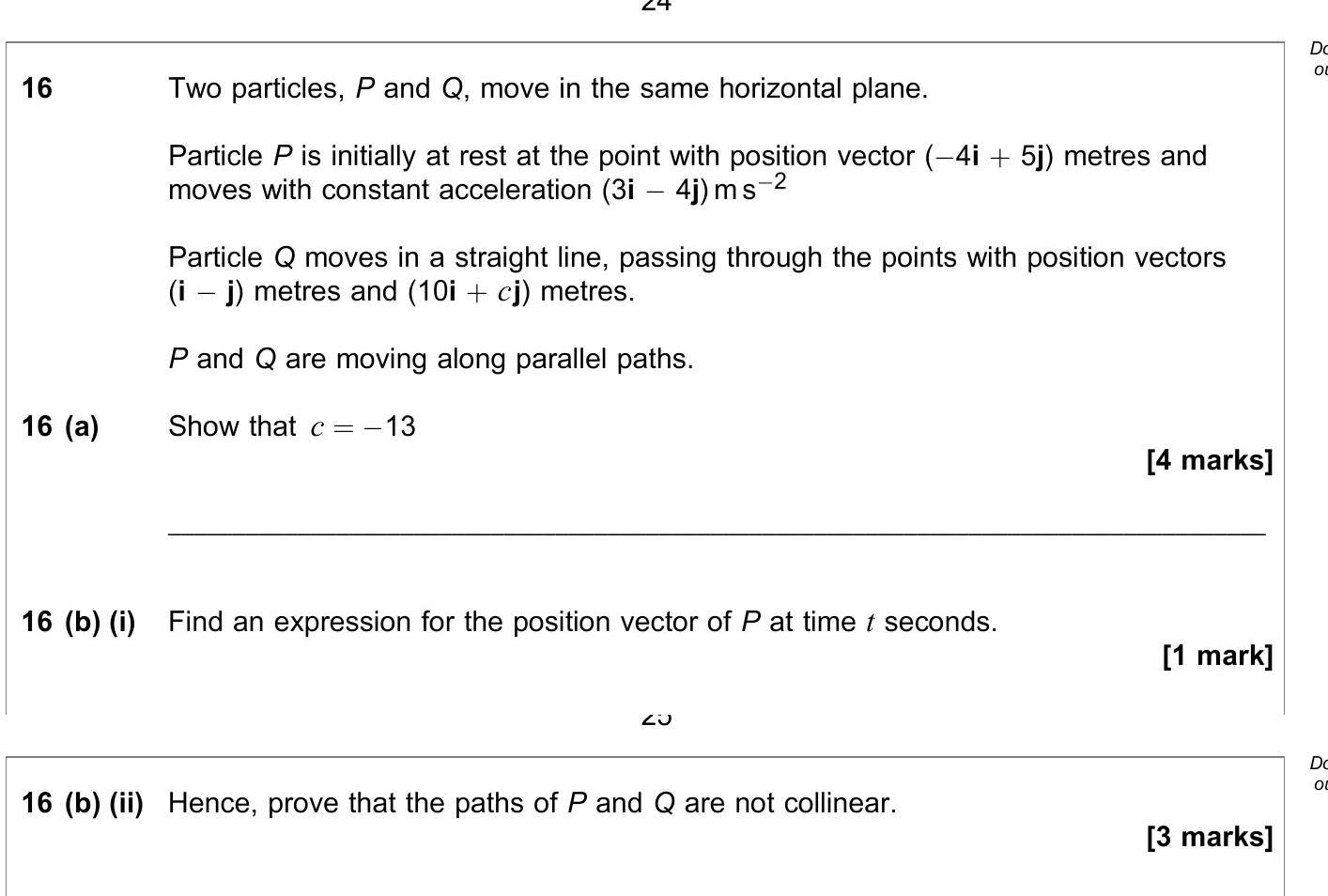 A-Level AQA Maths: Pure 1.1 Proof: Two particles, P and Q, move in