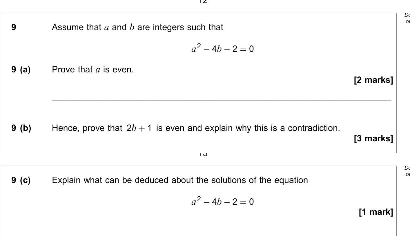 A-Level AQA Maths Pure Proof: Assume that a and b are integers
