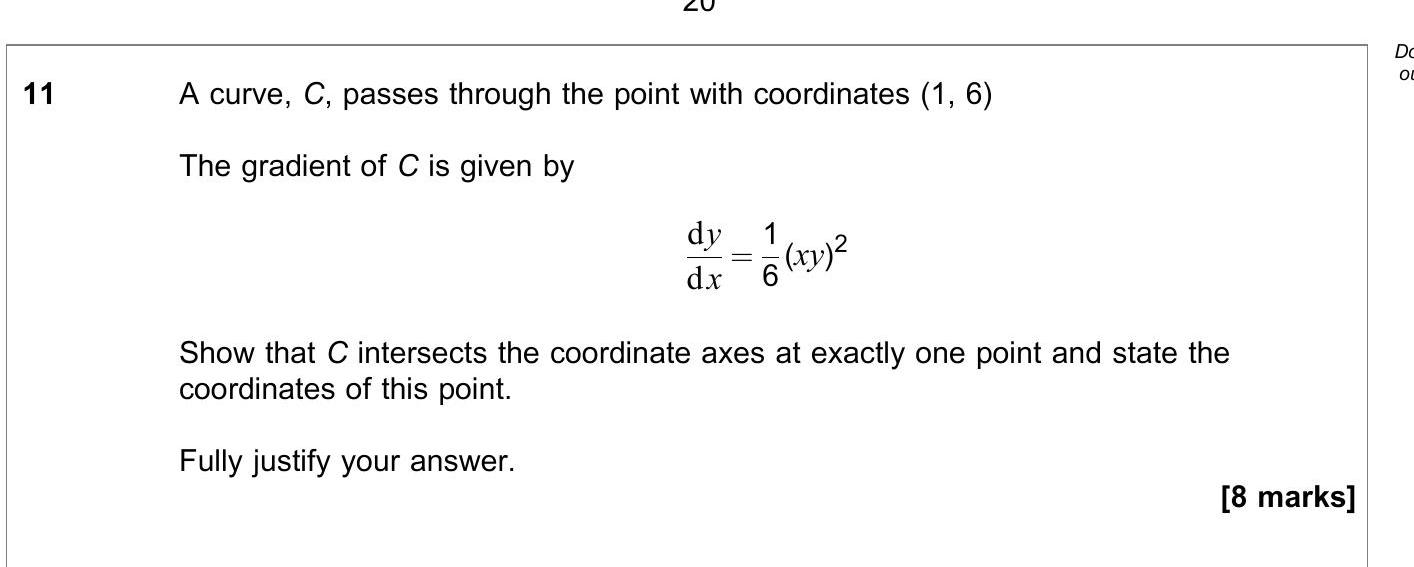 A-Level AQA Maths Pure Differentiation: A curve, C, passes through the p