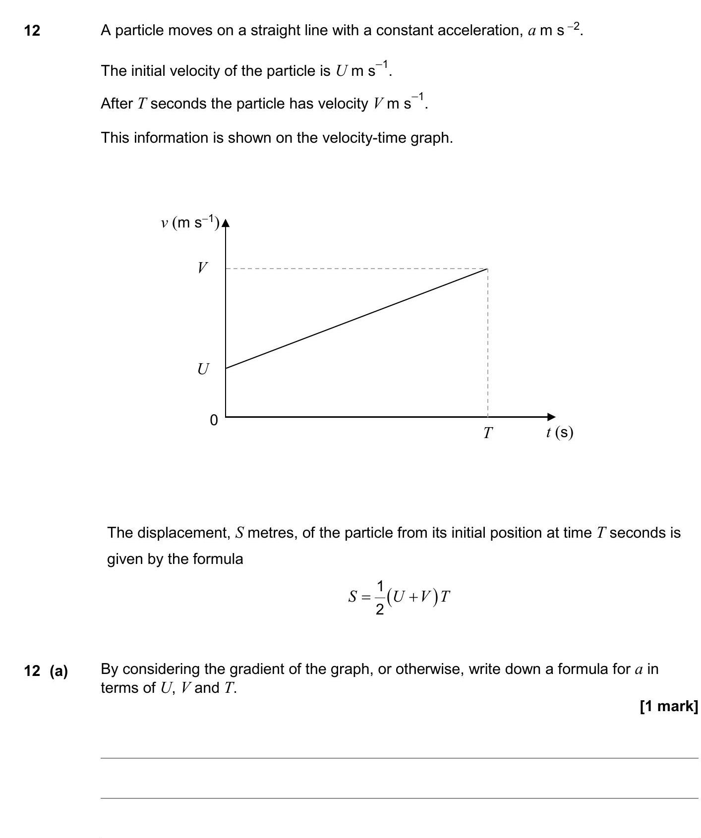 A-Level AQA Maths Pure 3.1 Equation of a Straight Line: A particle moves on a straight l