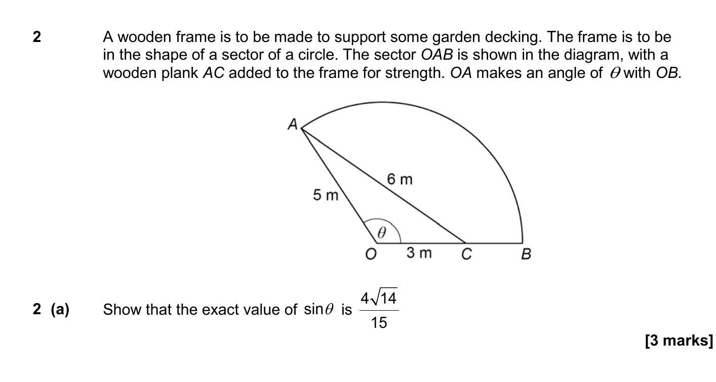 A-Level AQA Maths: Pure 5.1 Basic Trigonometry: Show that the exact ...