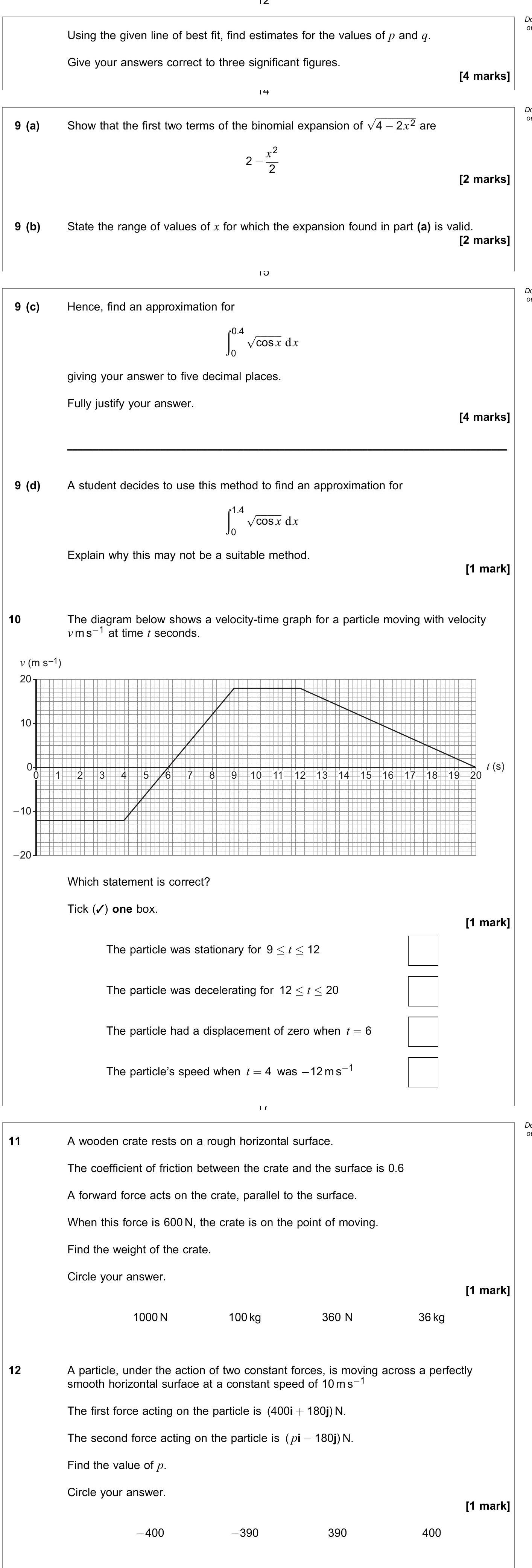 A-Level AQA Maths Pure Further Integration: A particle, under the action of