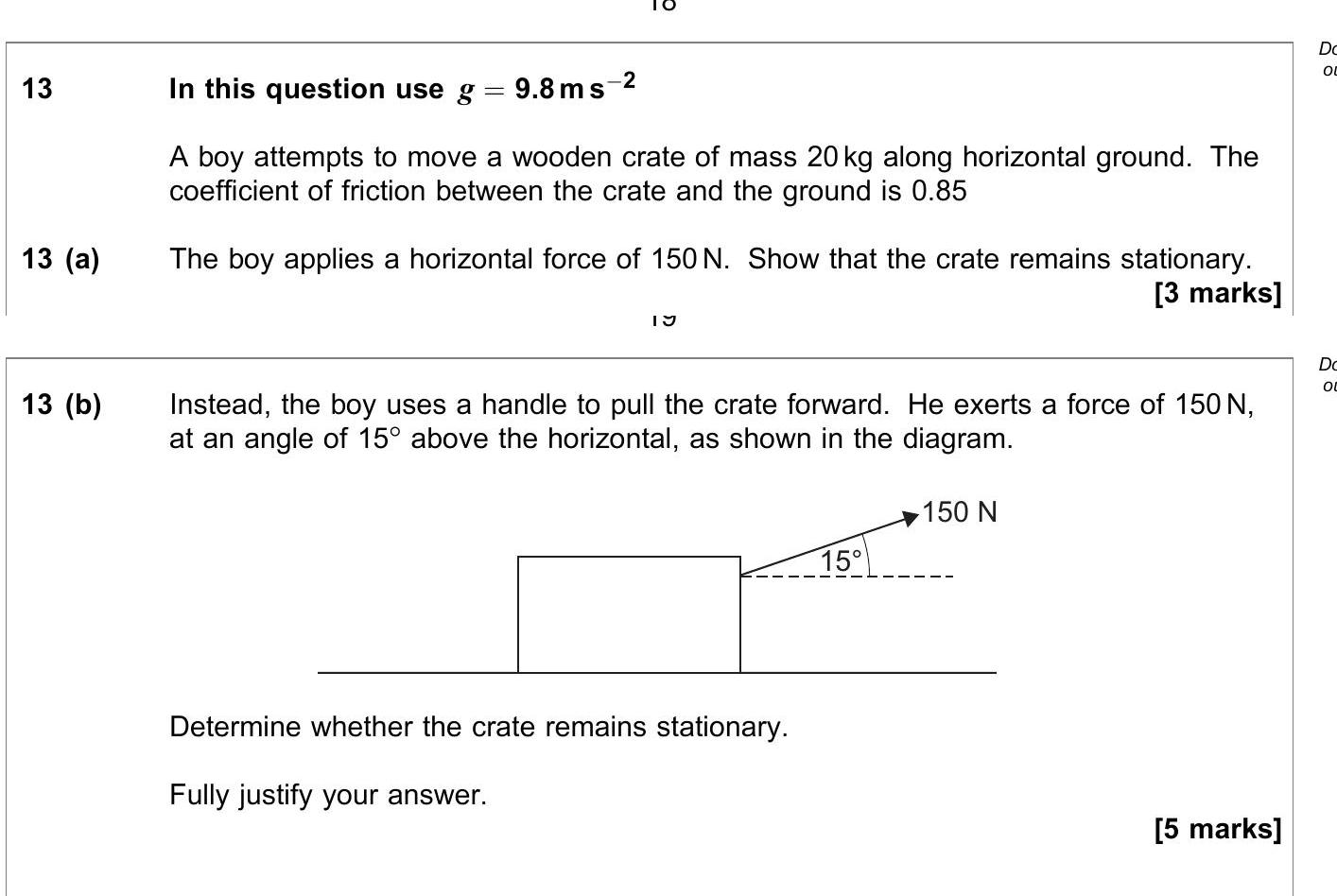 A-Level AQA Maths Pure 11.1 Vectors in 2 Dimensions: In this question use $g = 9.8
