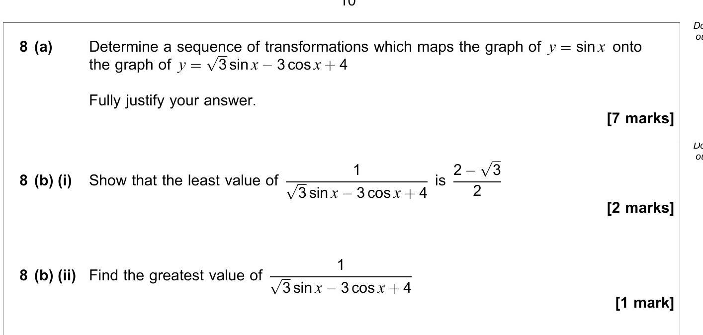 A-Level AQA Maths Pure 5.2 Trigonometric Functions: Determine a ...
