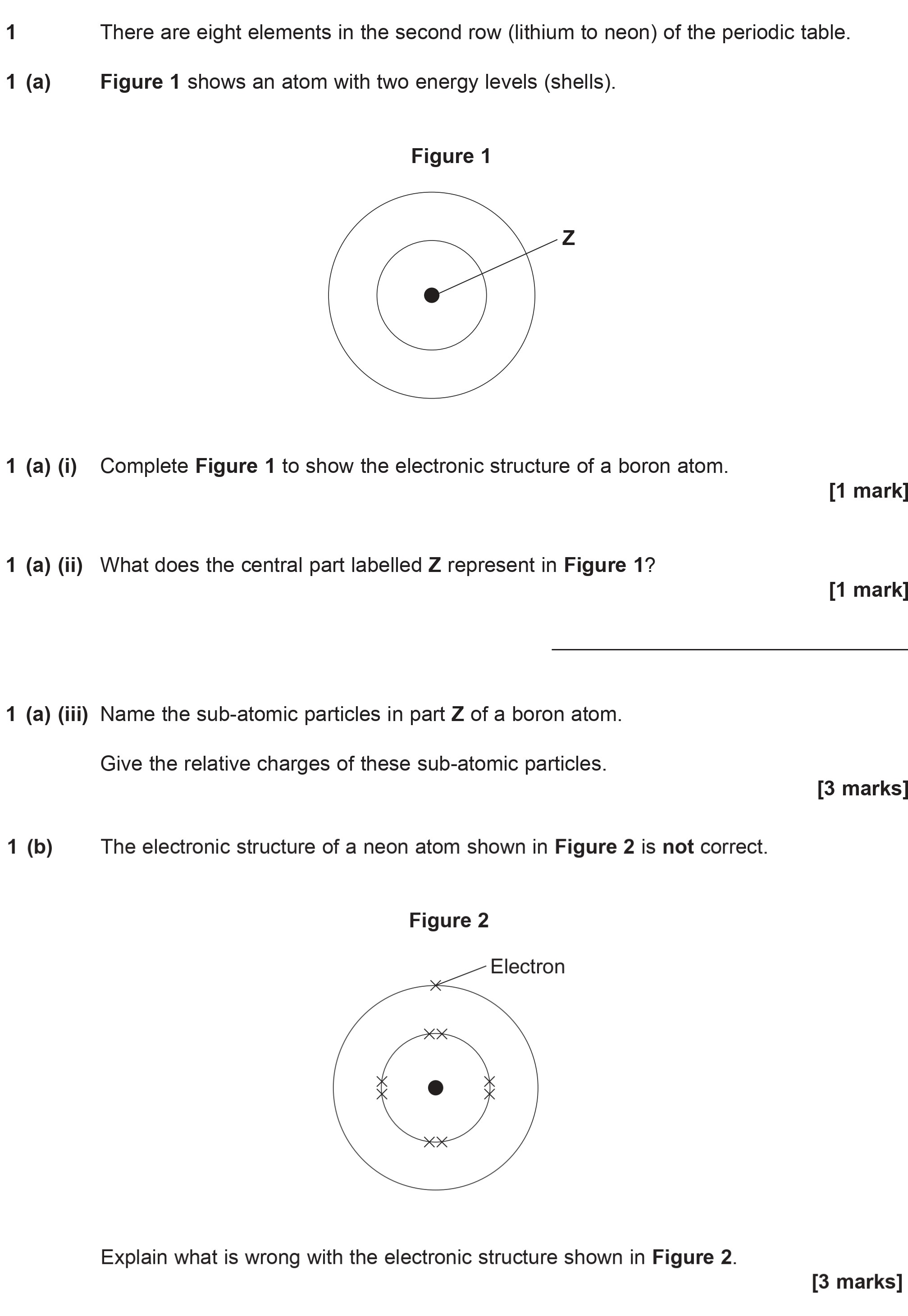 GCSE AQA Chemistry Structure & Bonding of Carbon: 1 (a) (i) Complete ...