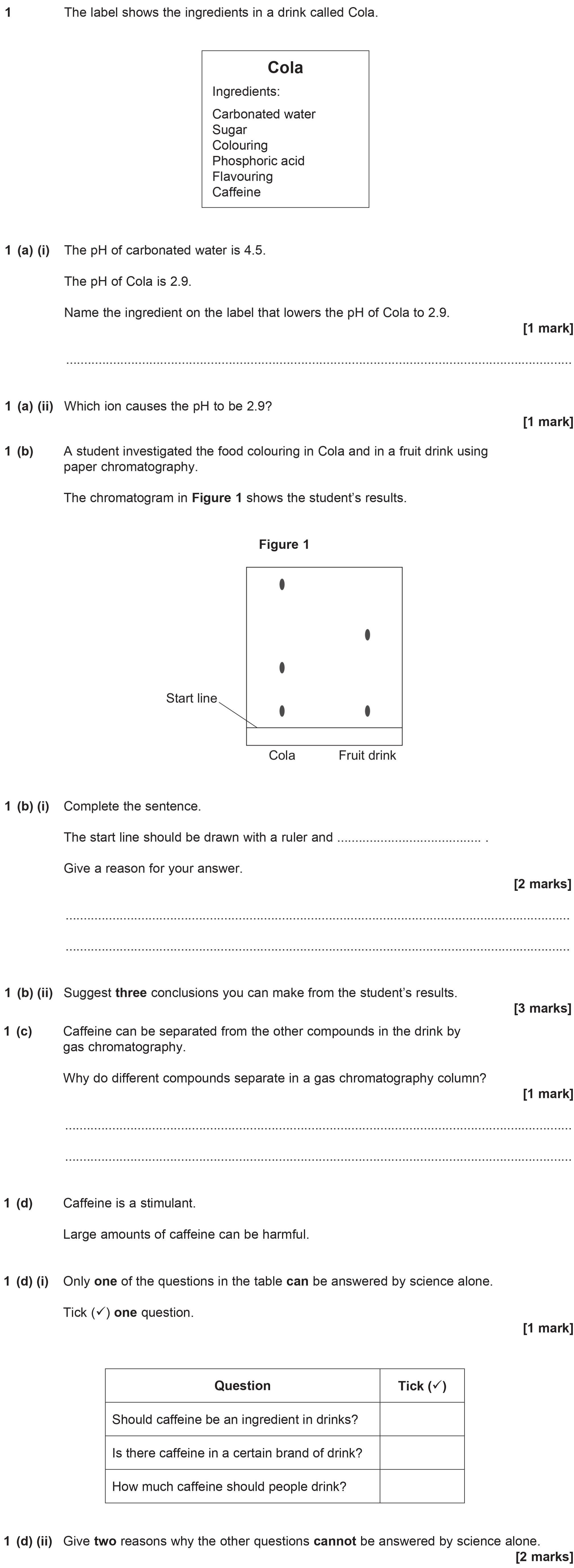 GCSE AQA Chemistry Identification of Common Gases: The label shows the ...