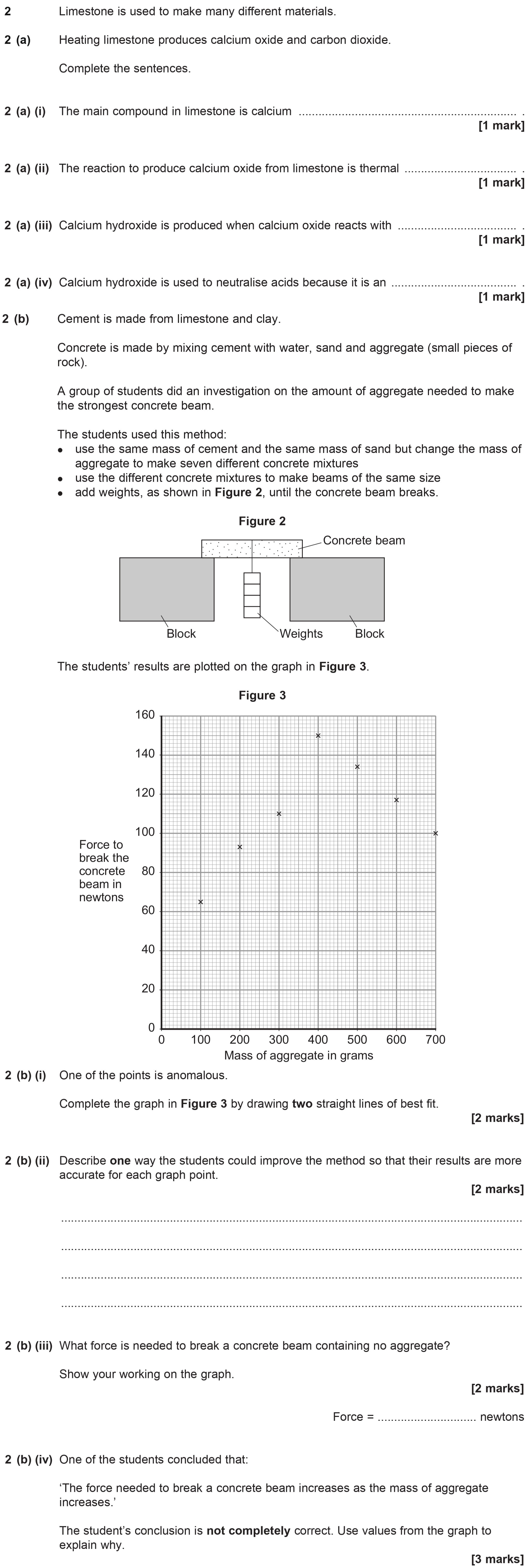 GCSE AQA Chemistry Measurement, Mass & Equations: 2 (a) (i) The main ...