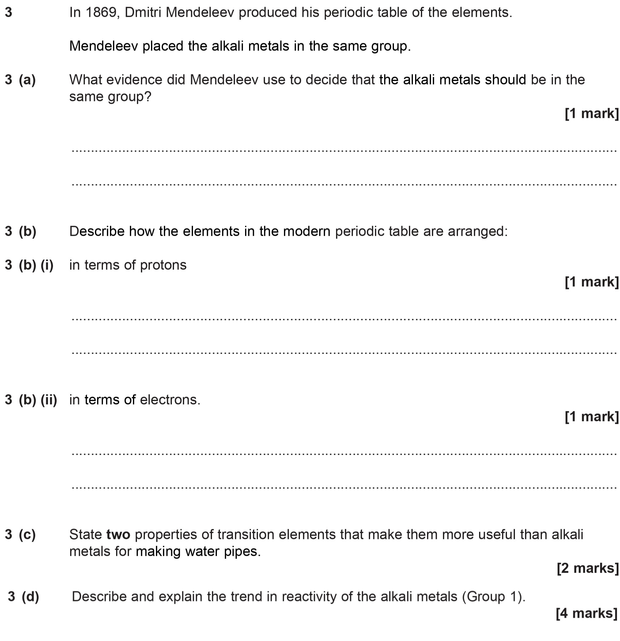 GCSE AQA Chemistry Properties of Transition Metals: In 1869, Dmitri ...