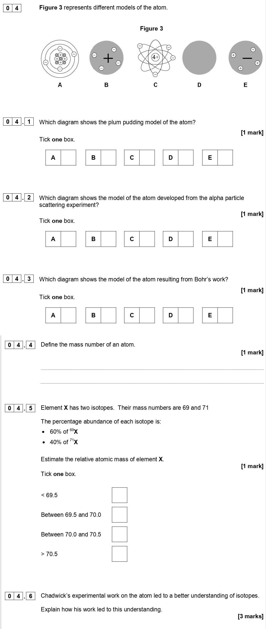 GCSE AQA Chemistry Calculating Mass of Substances: Figure 3 represents ...