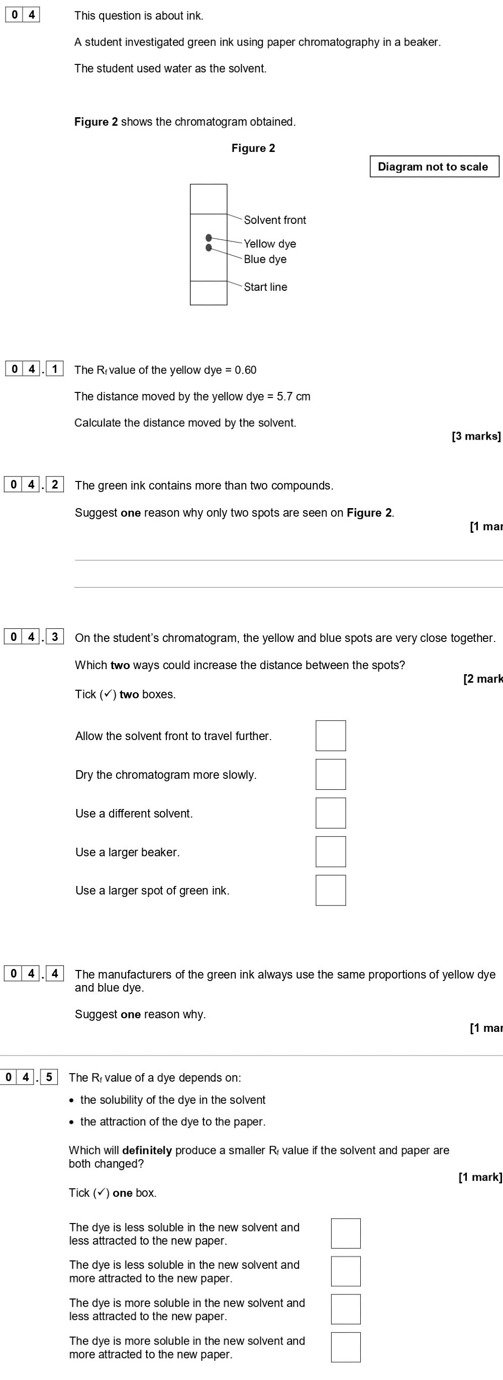 GCSE AQA Chemistry Purity, Formulations & Chromatography: A student ...