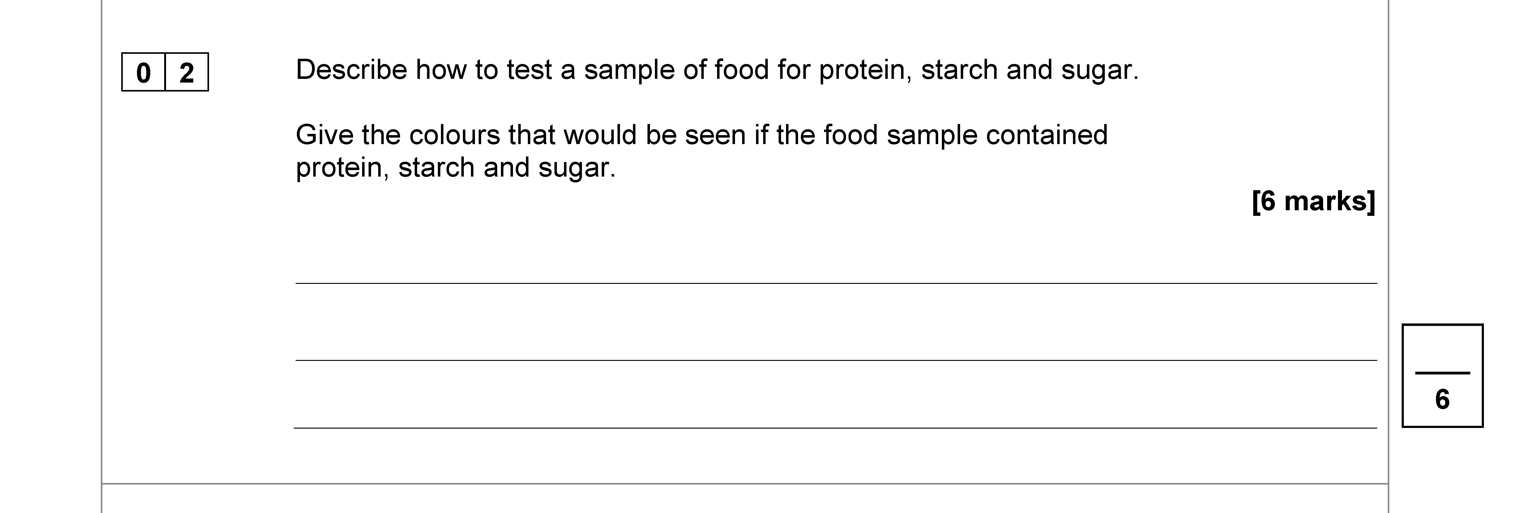 GCSE AQA Biology Combined Science Digestion: Describe how to test a ...