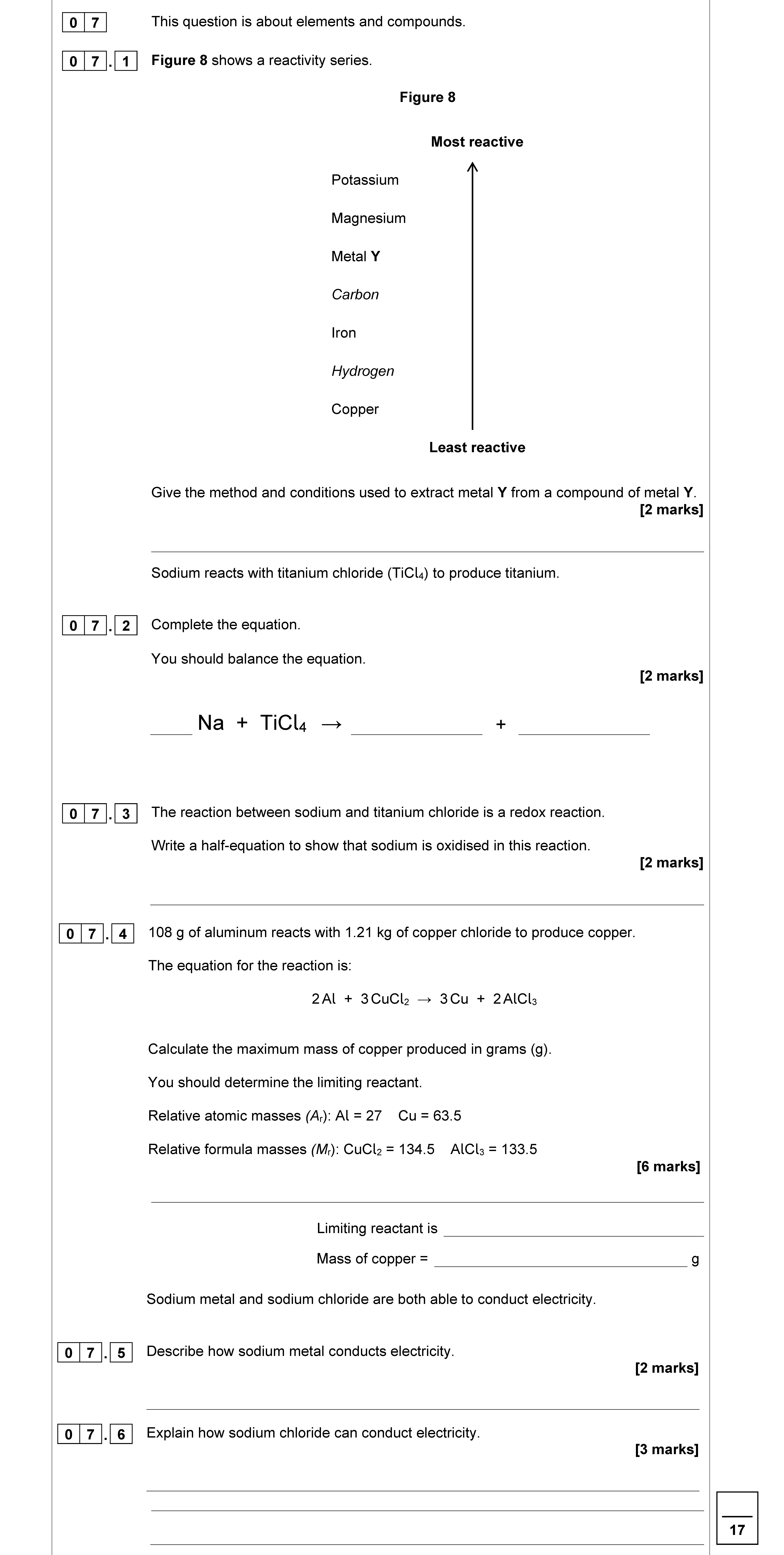 GCSE AQA Chemistry Combined Science Measurement, Mass & Equations: This ...