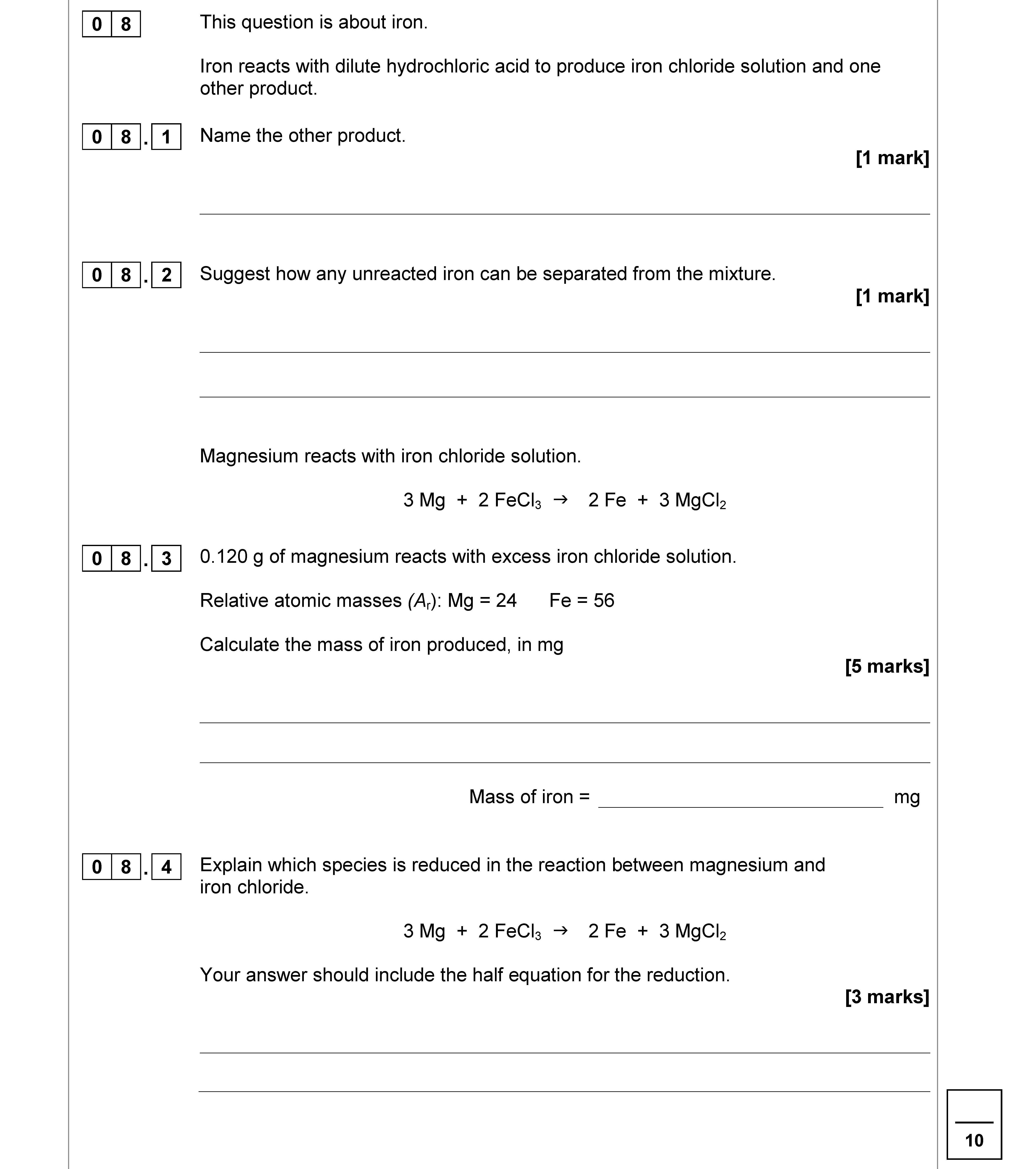 GCSE AQA Chemistry Combined Science Measurement, Mass & Equations: This ...