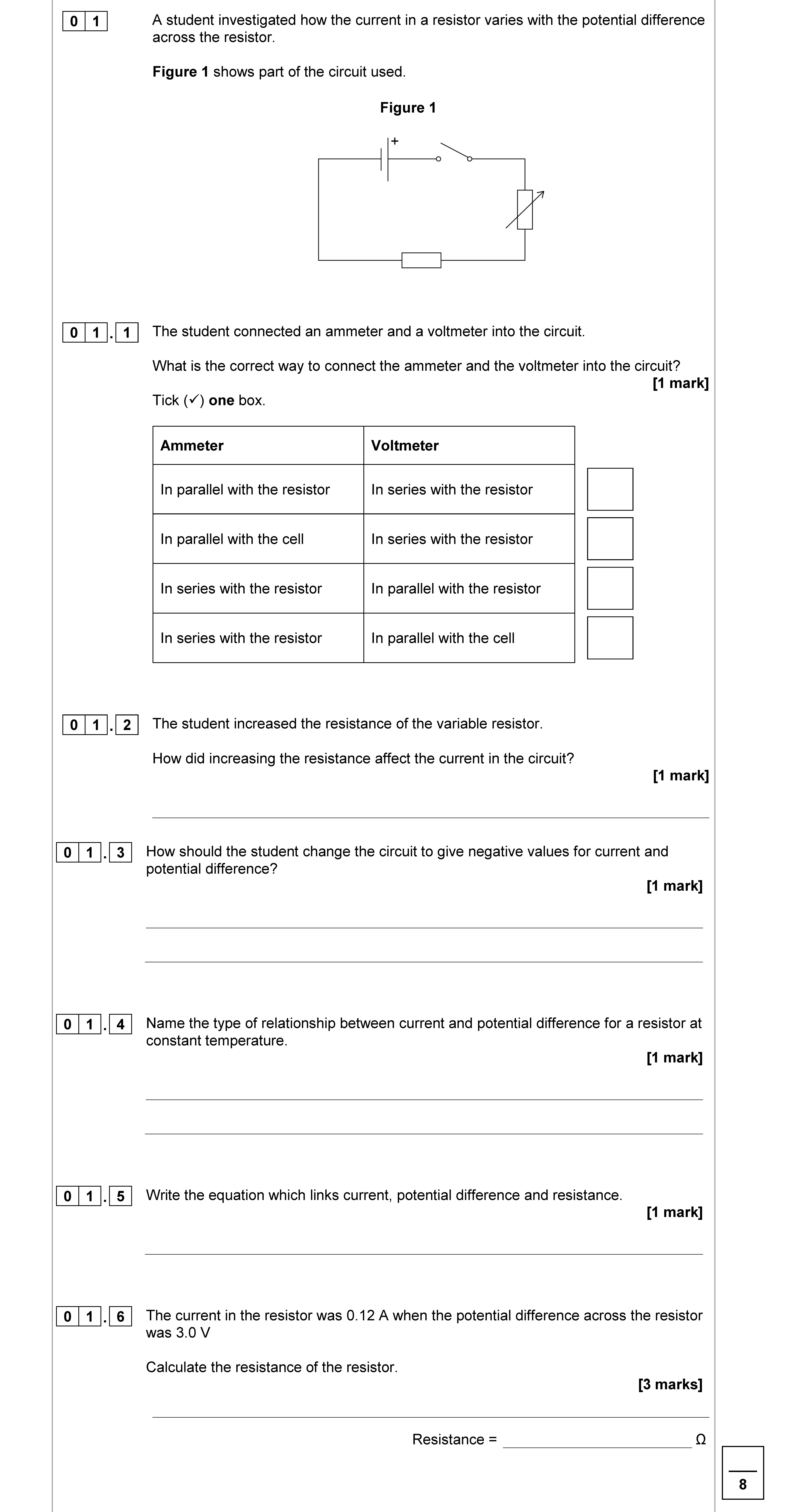 GCSE AQA Physics Combined Science Series & Parallel Circuits: A student ...