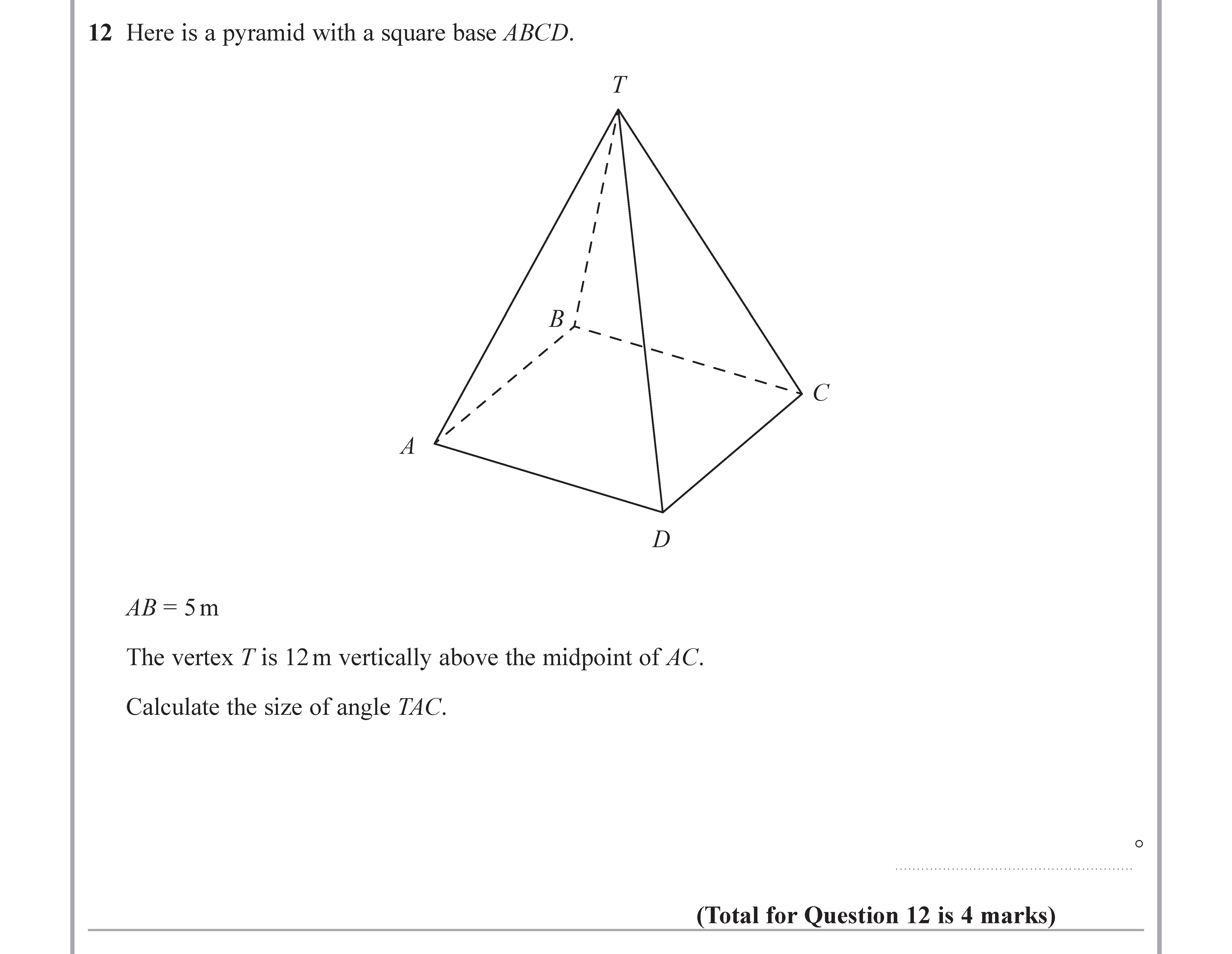 GCSE Edexcel Maths Forming & Solving Equations: Here is a pyramid with a square