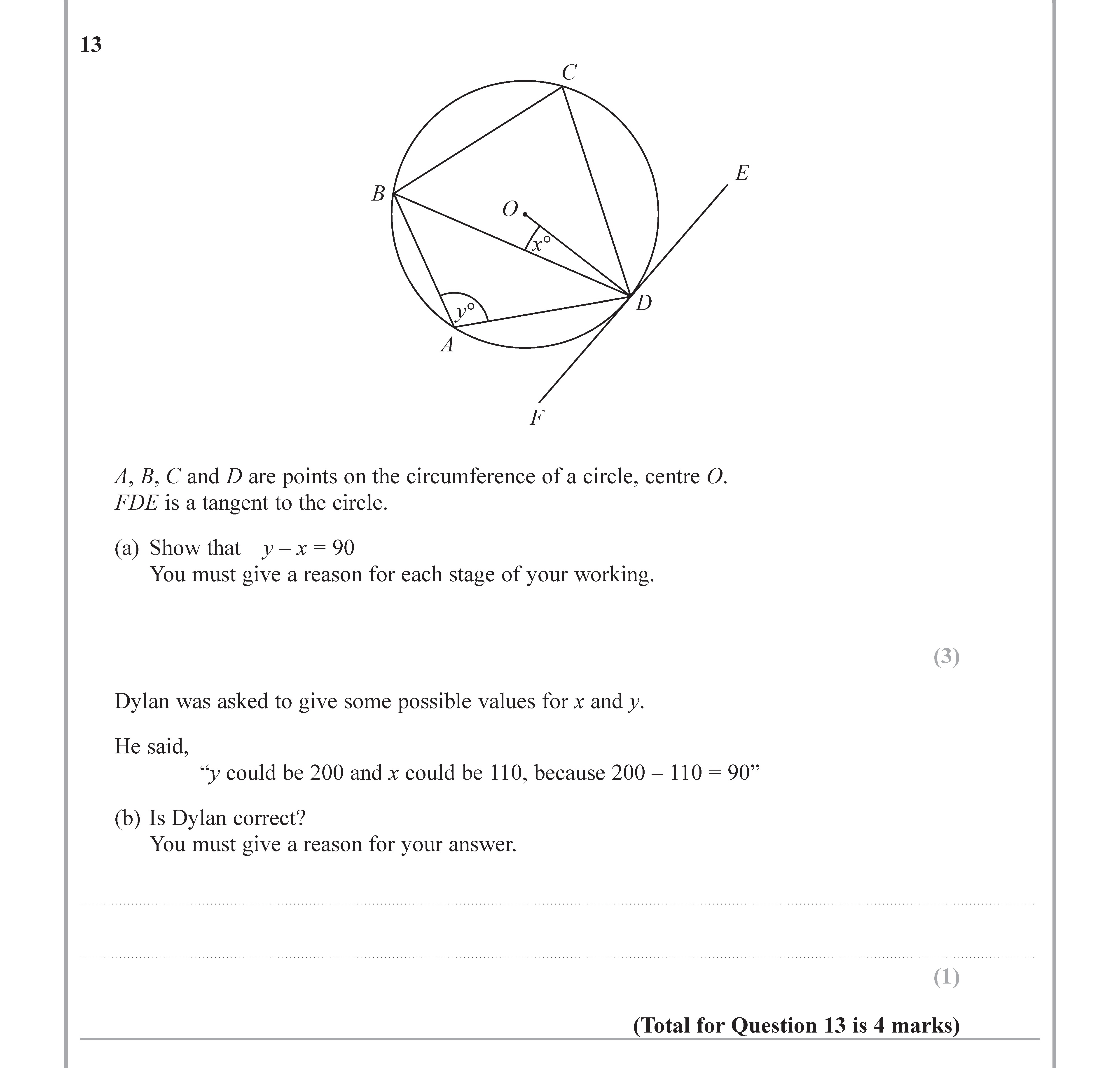 GCSE Edexcel Maths Estimating Gradients & Areas under Graphs: A, B, C and D are points on the