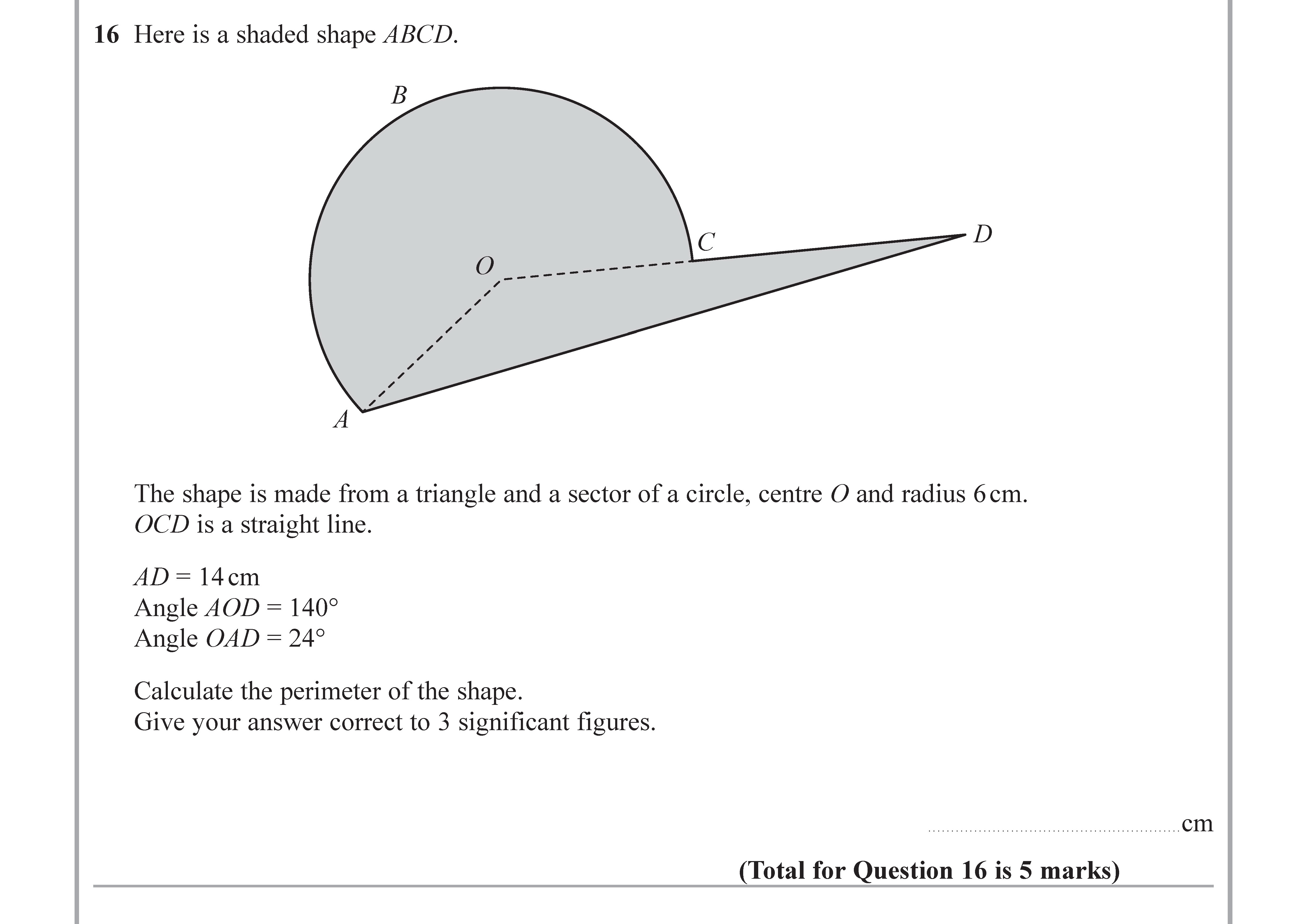 GCSE Edexcel Maths Estimating Gradients & Areas under Graphs: Here is a shaded shape ABCD. Th