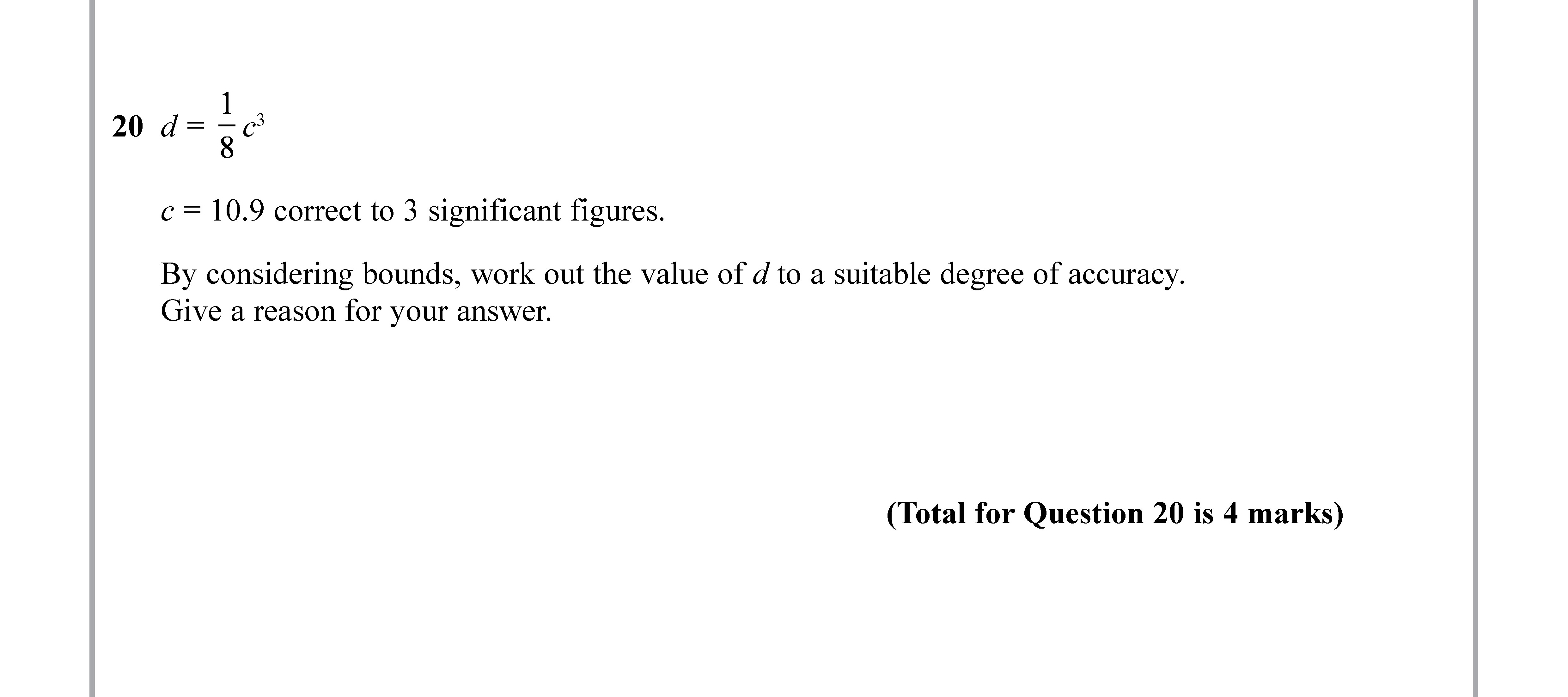 GCSE Edexcel Maths Estimating Gradients & Areas under Graphs: 20. d = \frac{1}{8} c^2 c