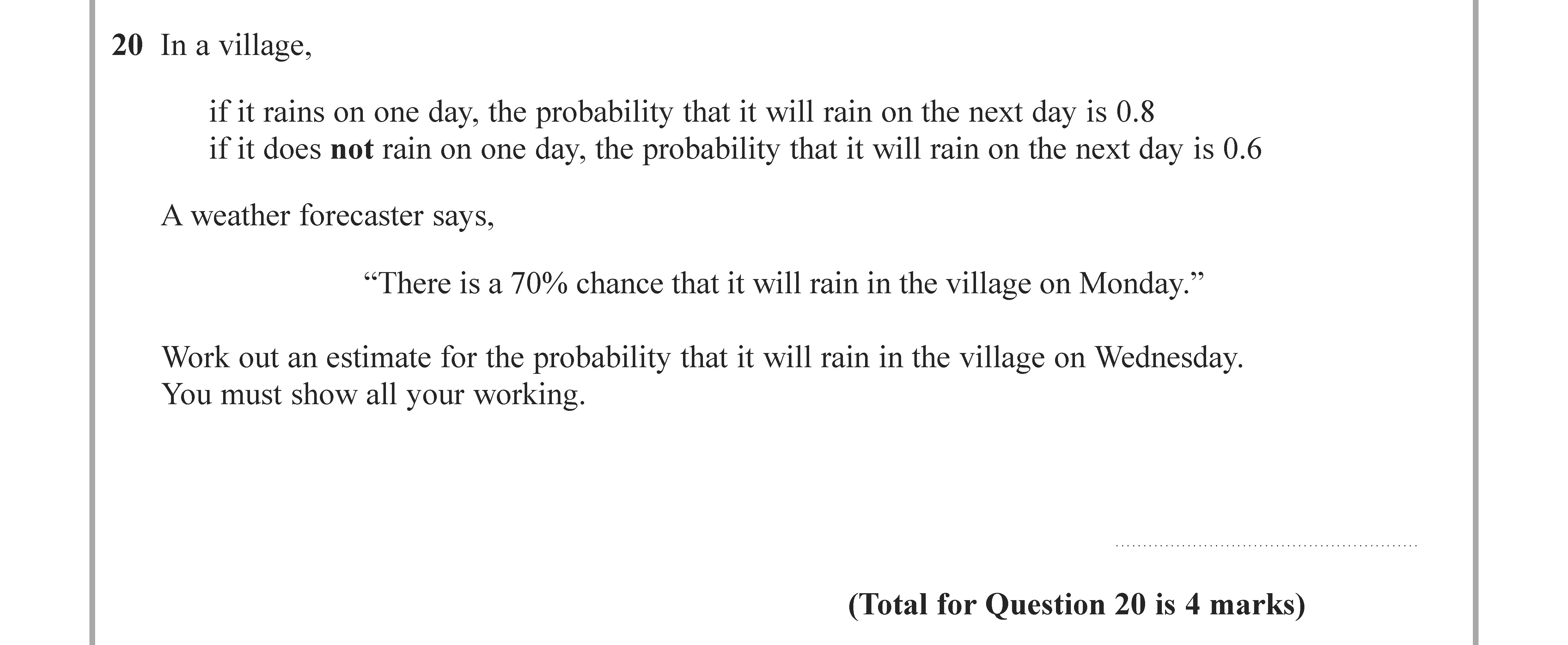 GCSE Edexcel Maths Rounding, Estimation & Bounds: In a village, if it ...