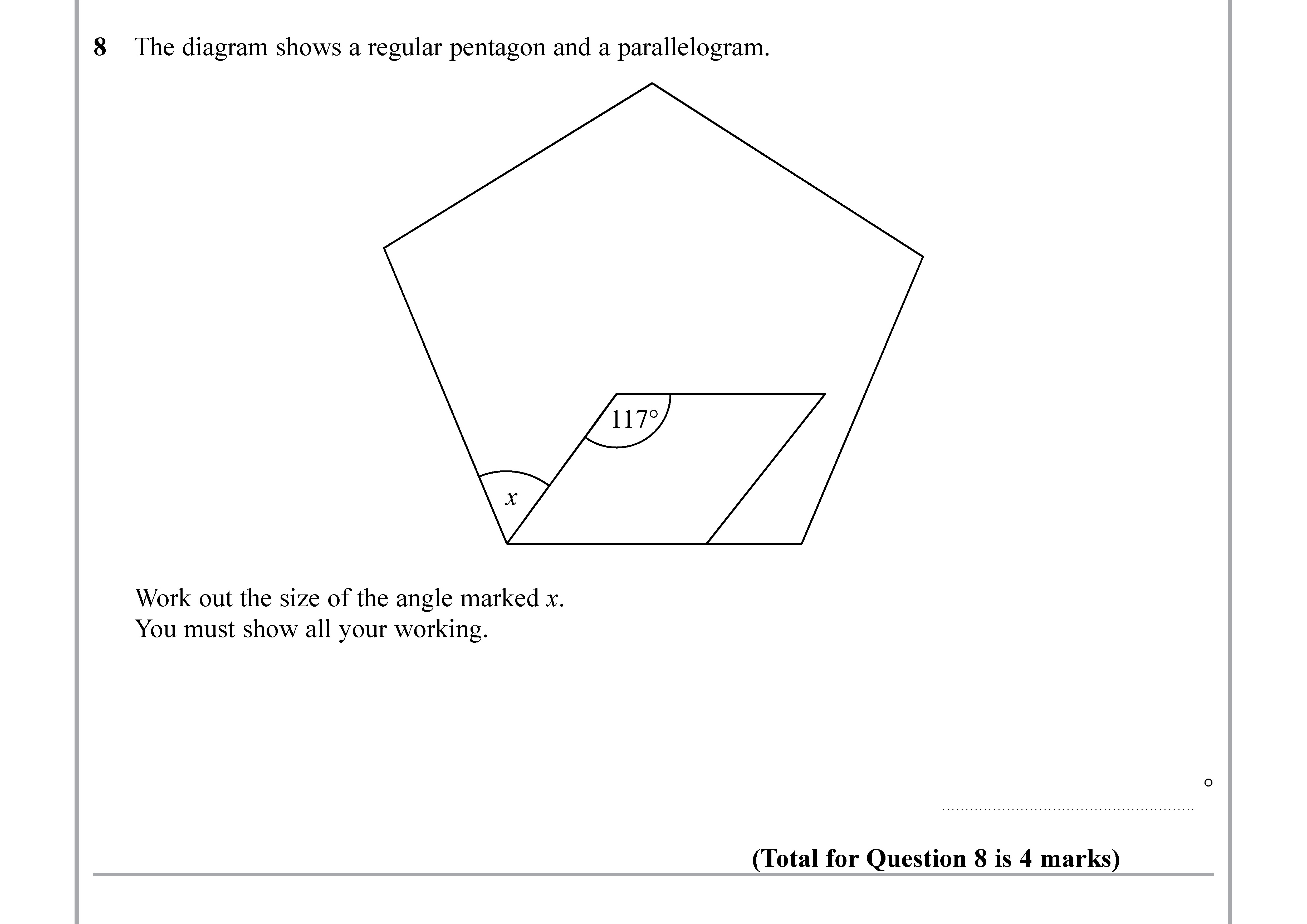 GCSE Edexcel Maths Transformations: The diagram shows a regular pent