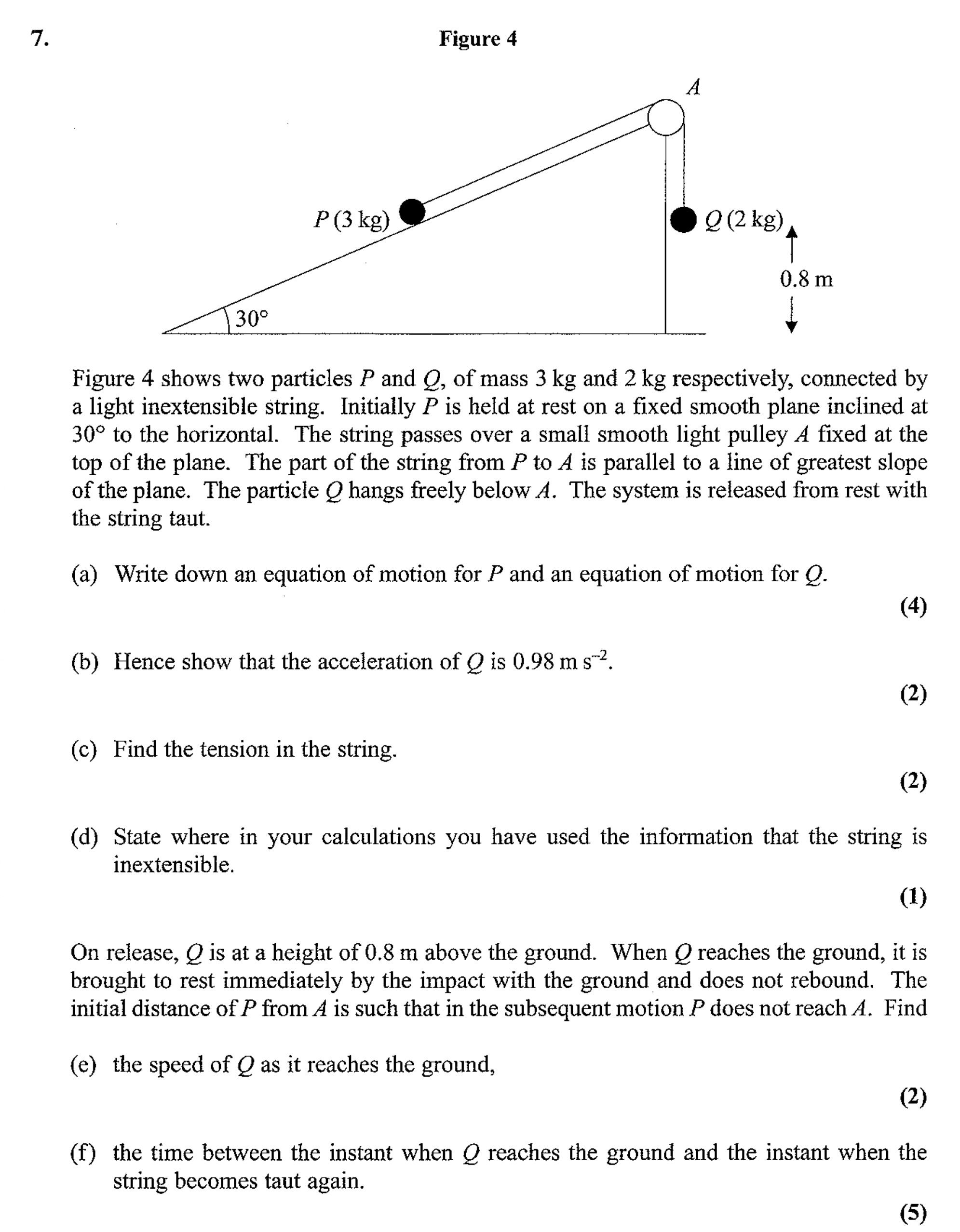 A-Level Edexcel Maths Mechanics Projectiles: Figure 4 shows two ...