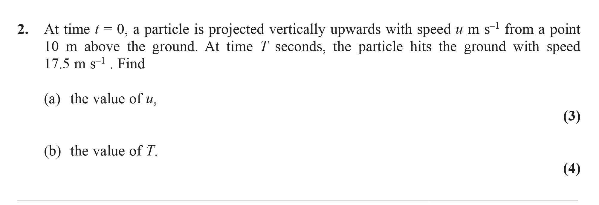A-Level Edexcel Maths Mechanics Projectiles: At time t = 0, a particle ...