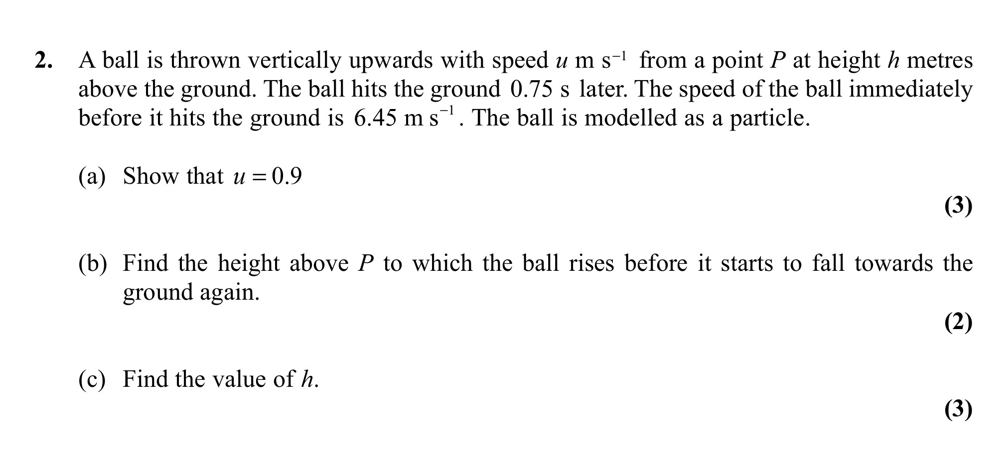 A-Level Edexcel Maths Mechanics Projectiles: A ball is thrown vertically upwa