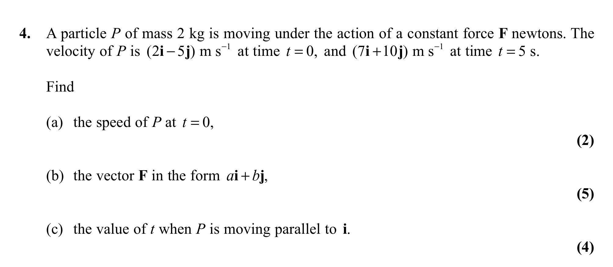 A-Level Edexcel Maths Mechanics Newtons Second Law: A particle P of ...