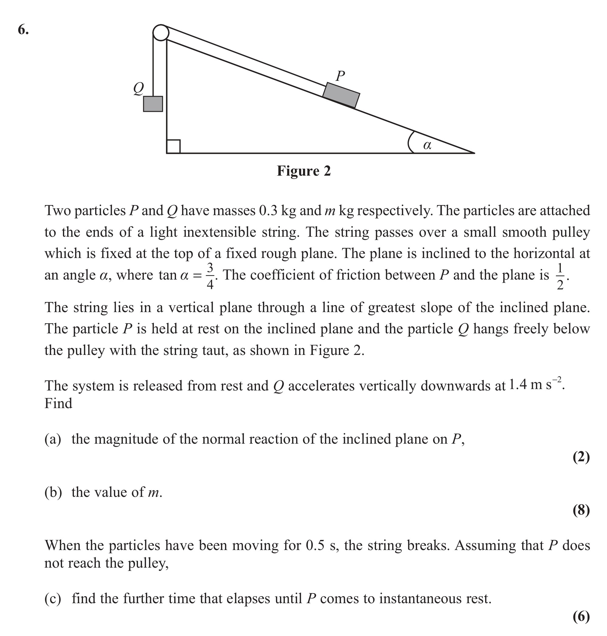 A-Level Edexcel Maths Mechanics Newtons Second Law: Two particles P and ...
