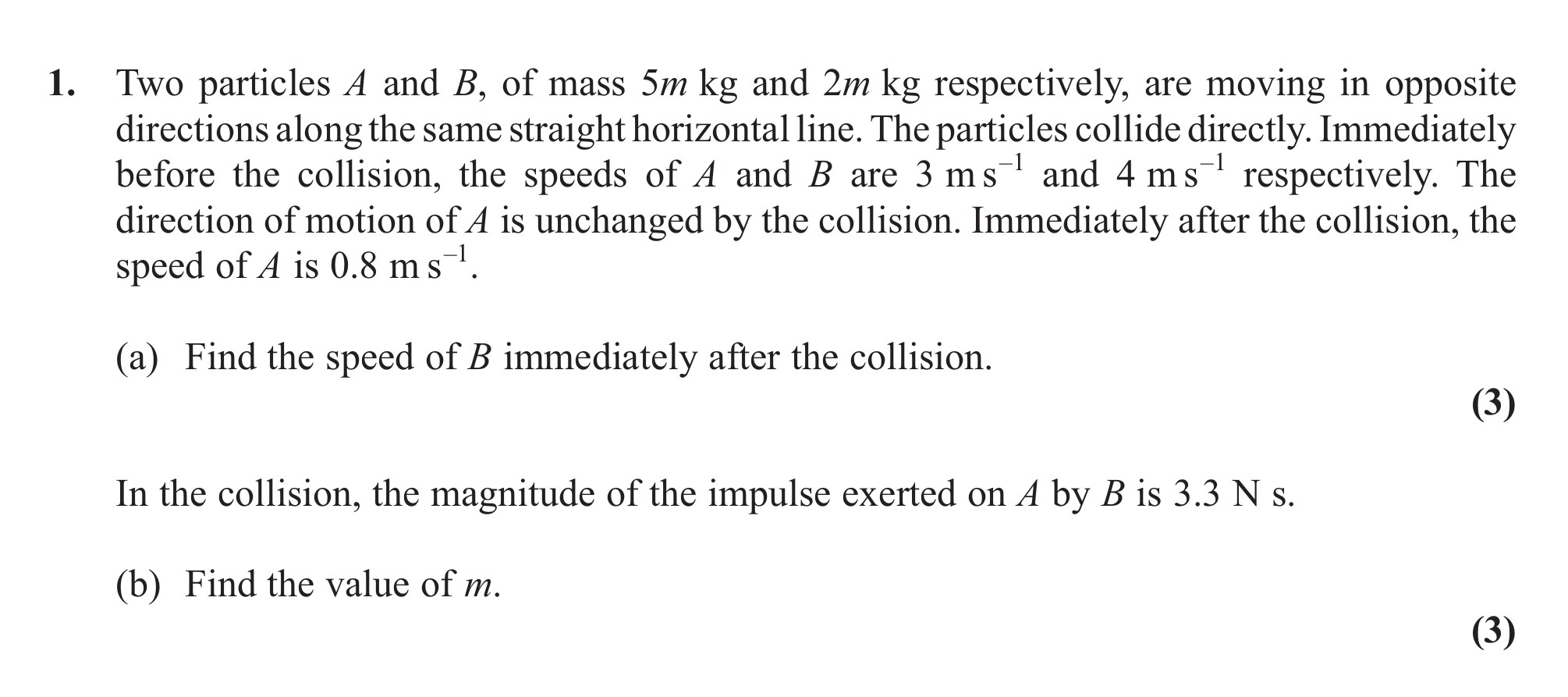 A-Level Edexcel Maths Mechanics Forces: Two particles A and B, of mass 5