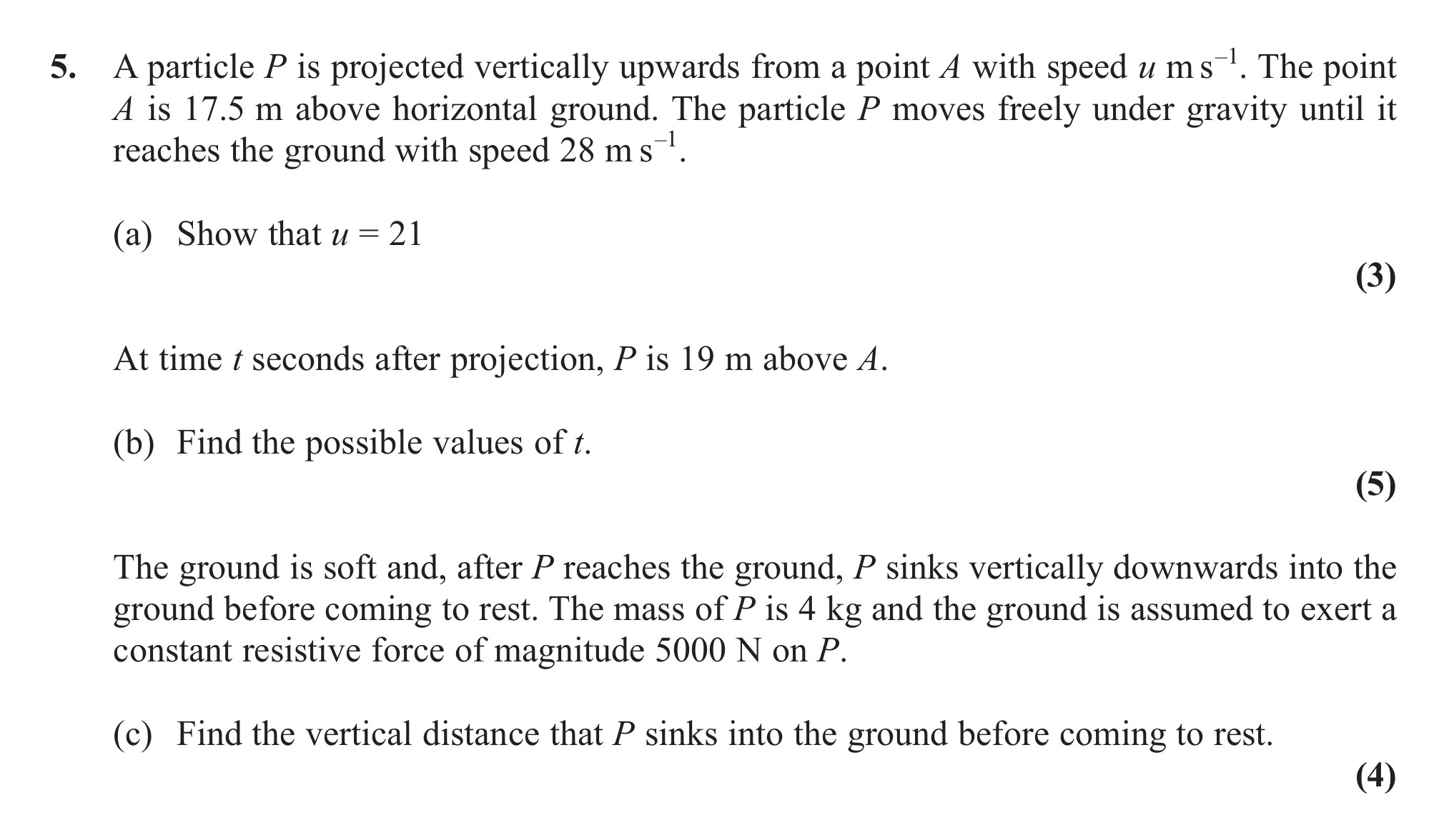 A-Level Edexcel Maths Mechanics Newtons Second Law: A particle P is ...
