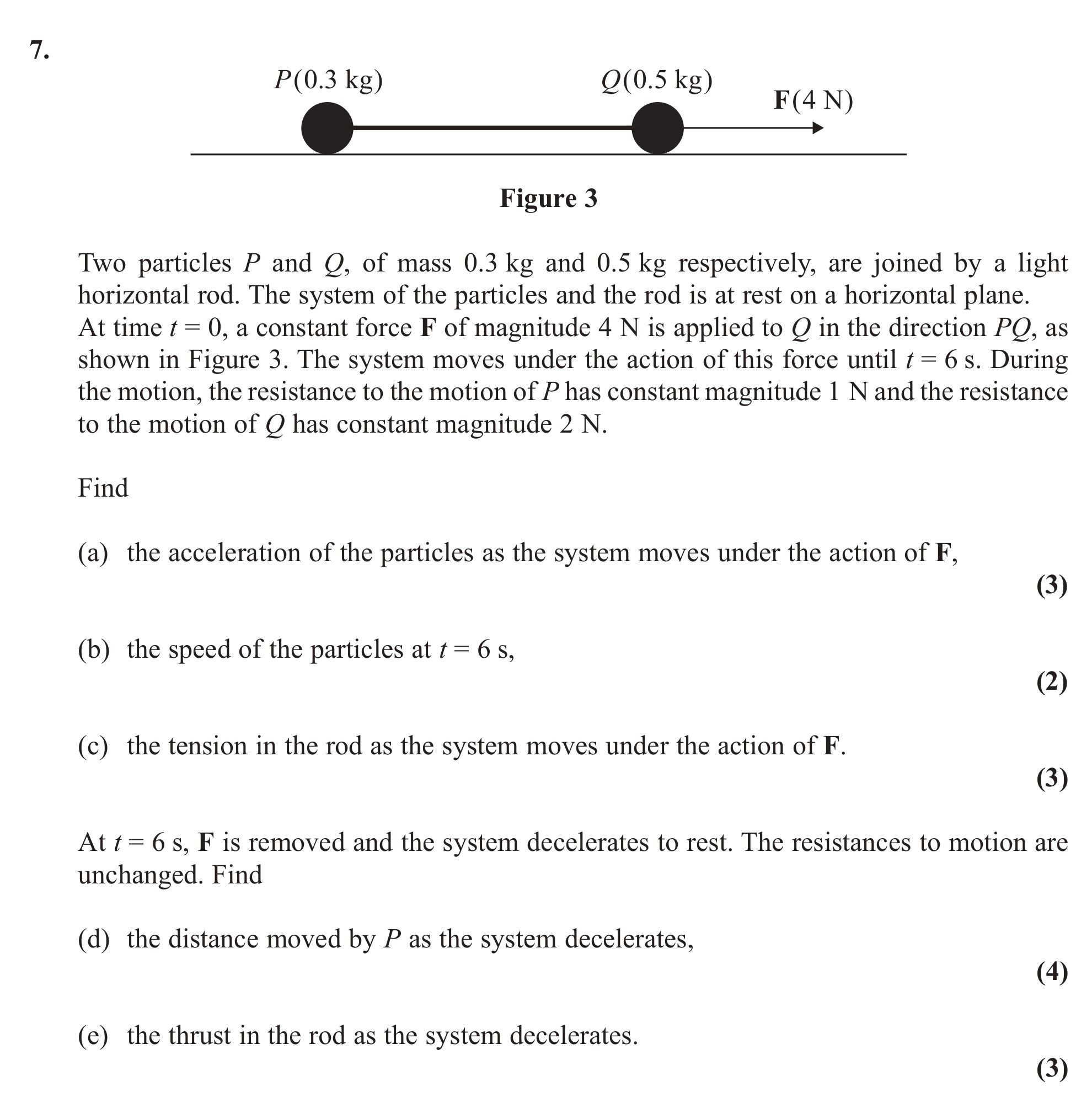 A-Level Edexcel Maths Mechanics Forces: Two particles P and Q, of mass 0