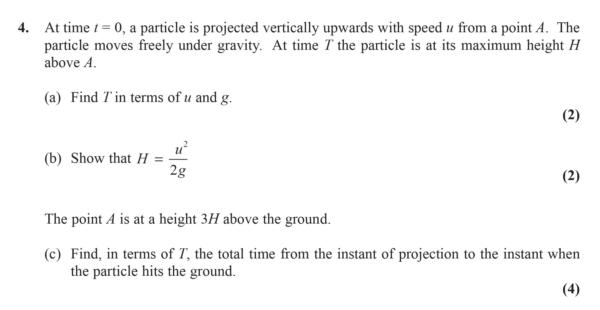 A-Level Edexcel Maths Mechanics Moments: At time $t = 0$, a particle is p