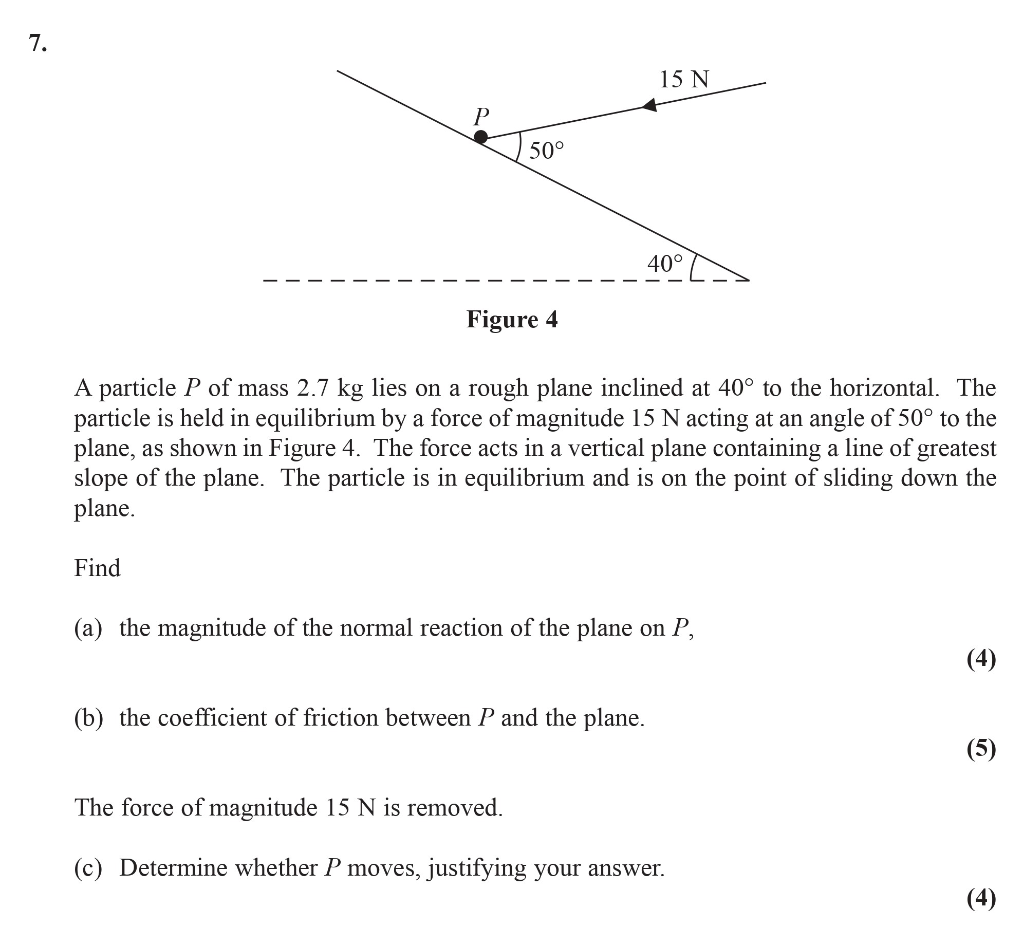 A-Level Edexcel Maths Mechanics Newtons Second Law: A particle P of ...
