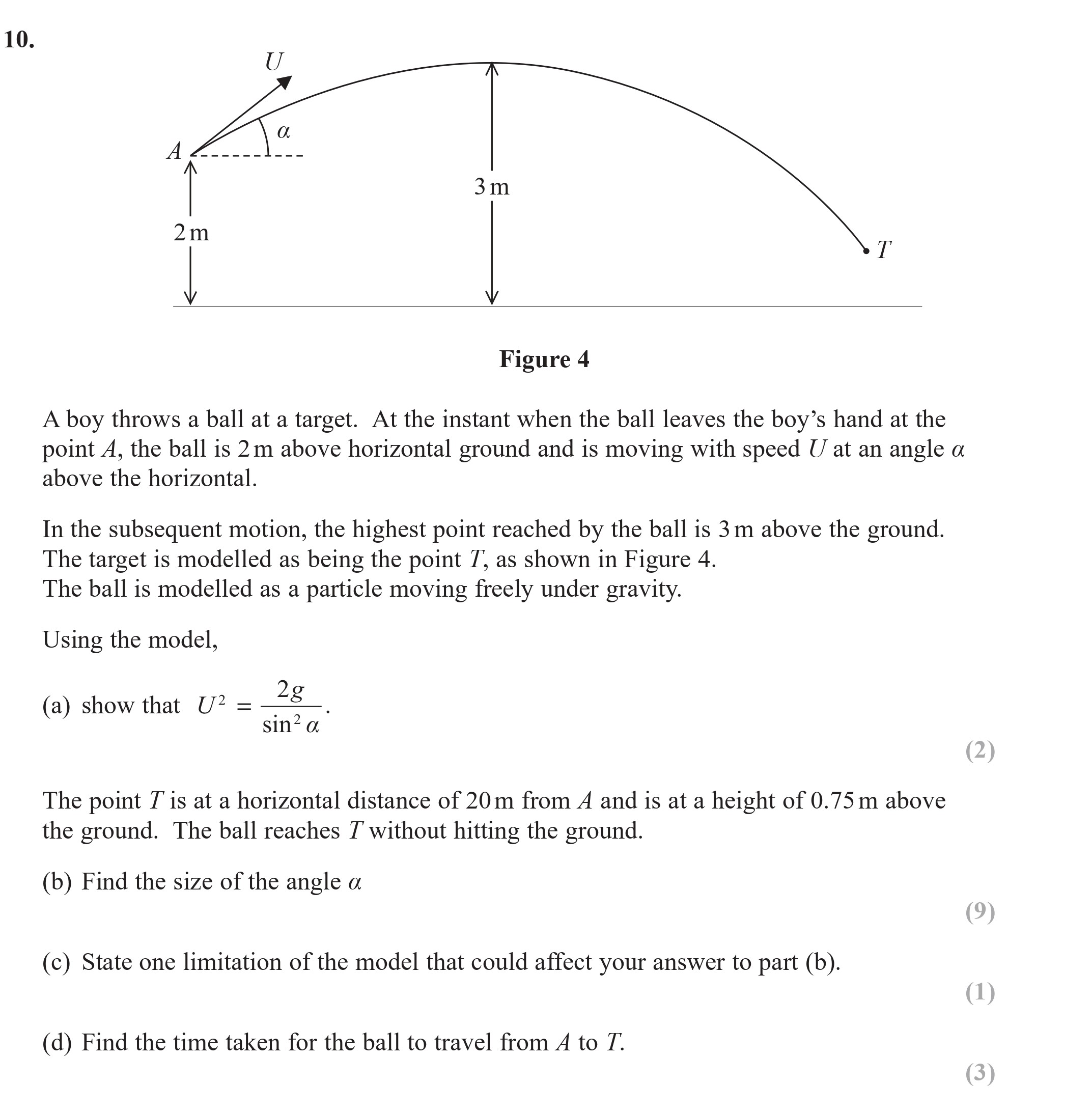 A-Level Edexcel Maths Mechanics Variable Acceleration - 2D: A boy throws a ball at a target.