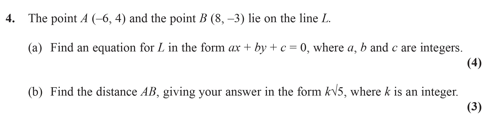 A-Level Edexcel Maths Pure Transformations of Functions: The point A (−6, 4) and the poin