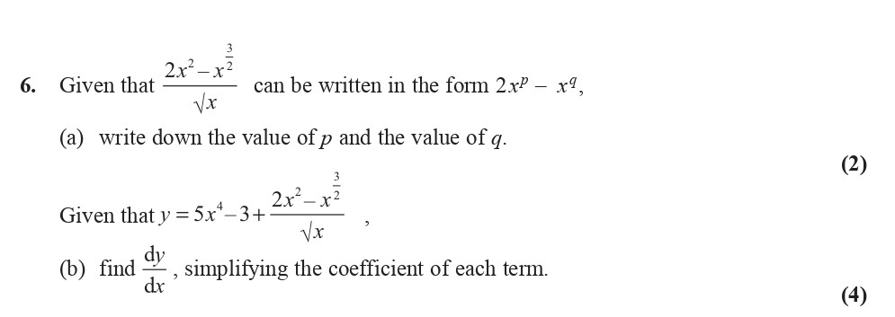 A-Level Edexcel Maths Pure Graphs of Functions: Given that $$\frac{2x ...