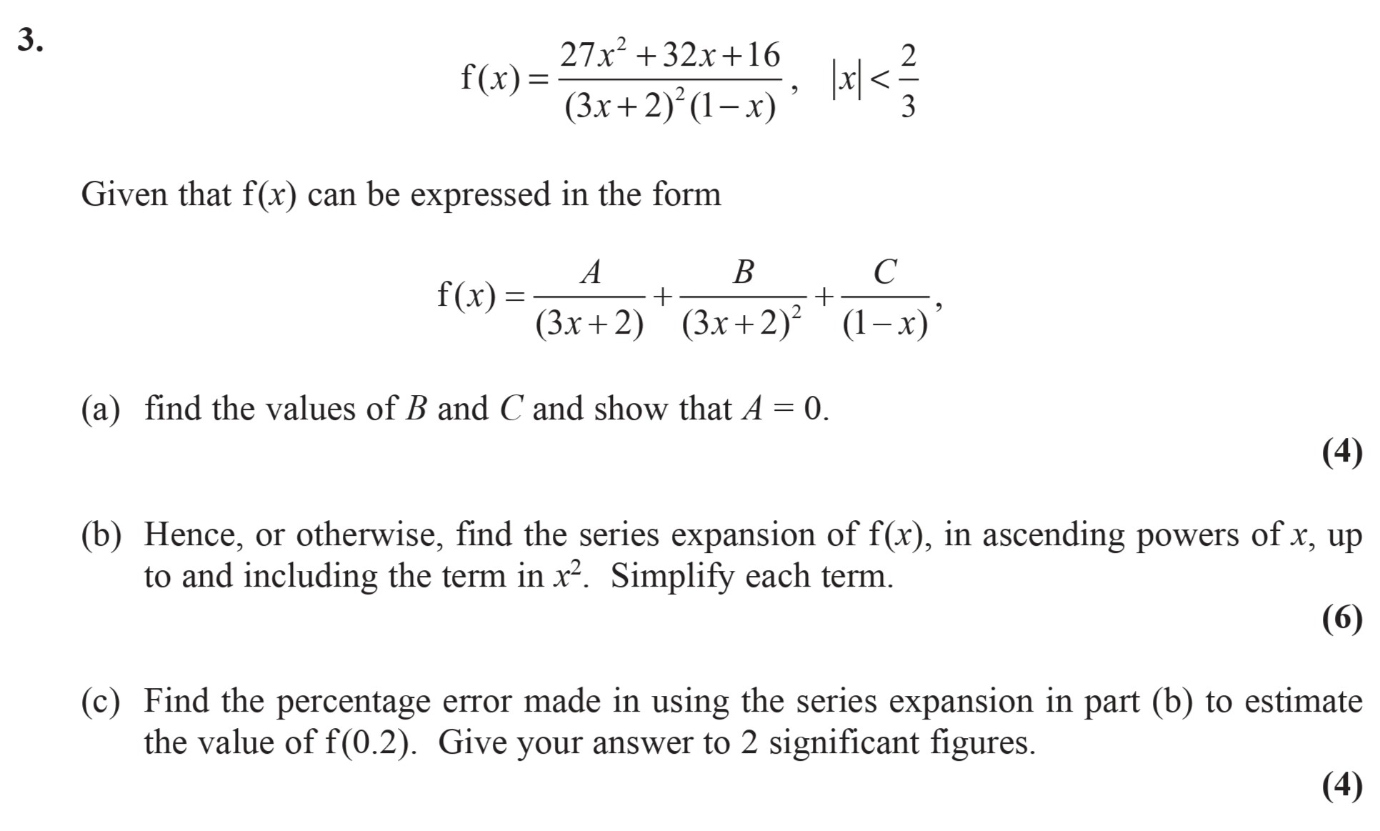 A-Level Edexcel Maths Pure Equation of a Straight Line: f(x) = \frac{27x^3 + 32x^2 + 16}