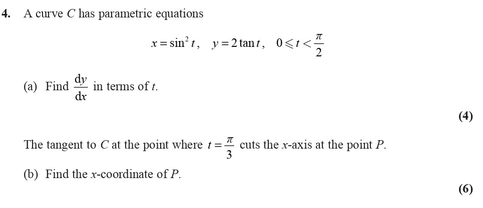 A-Level Edexcel Maths Pure Trigonometric Functions: A curve C has ...