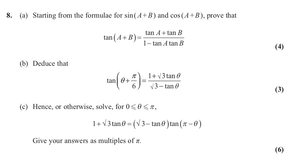 A-Level Edexcel Maths Pure Inequalities: 8. Starting from the formulae fo