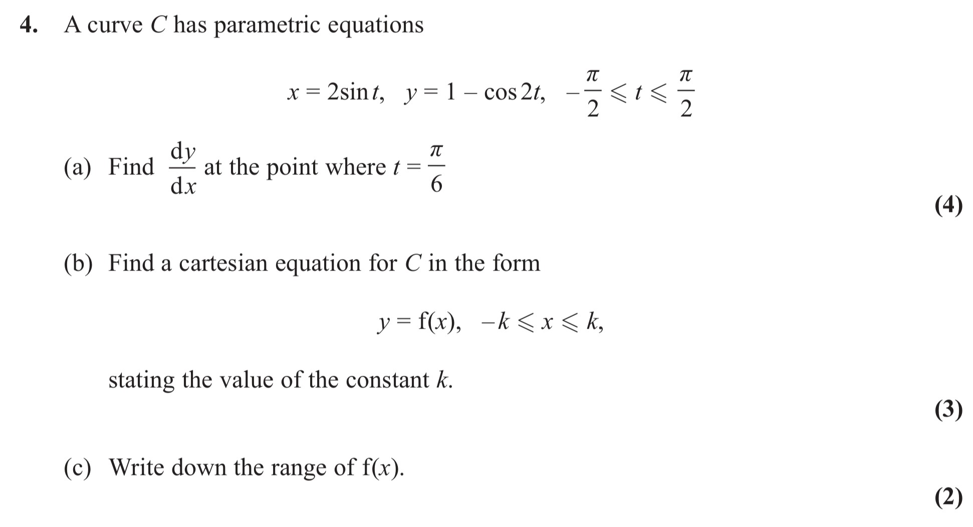 A-Level Edexcel Maths Pure Differential Equations: A curve C has parametric equatio