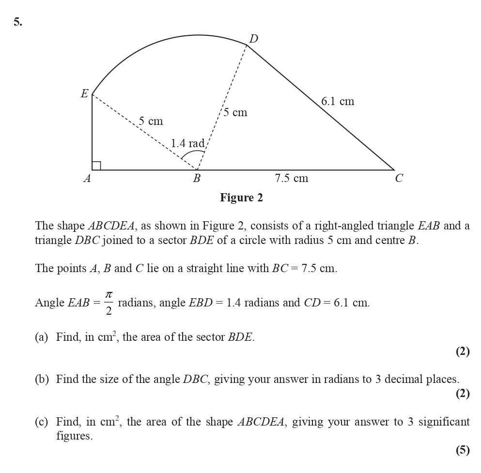 A-Level Edexcel Maths Pure Trigonometric Equations: The shape ABCDEA ...