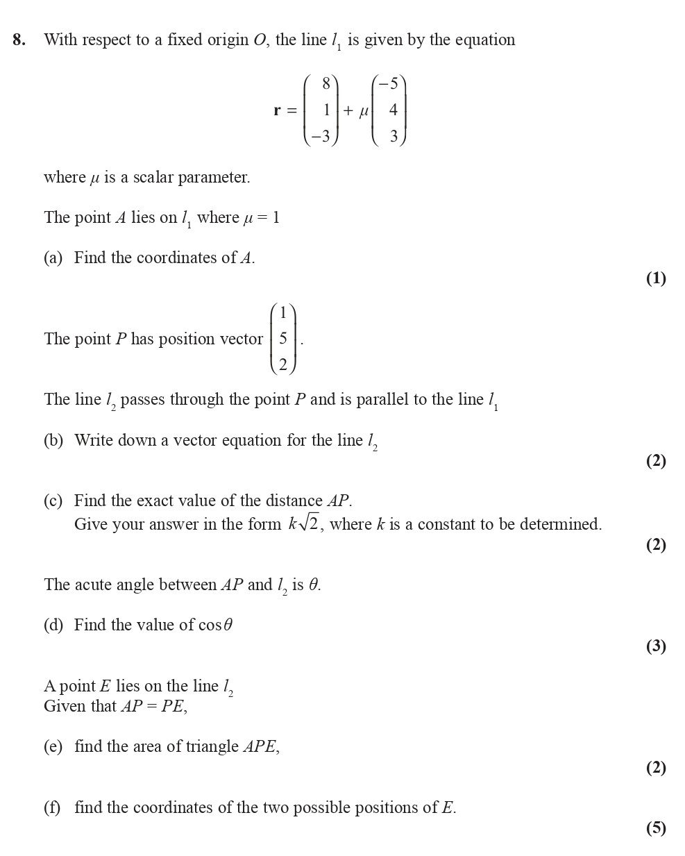 A-Level Edexcel Maths Pure Integration: With respect to a fixed origin O