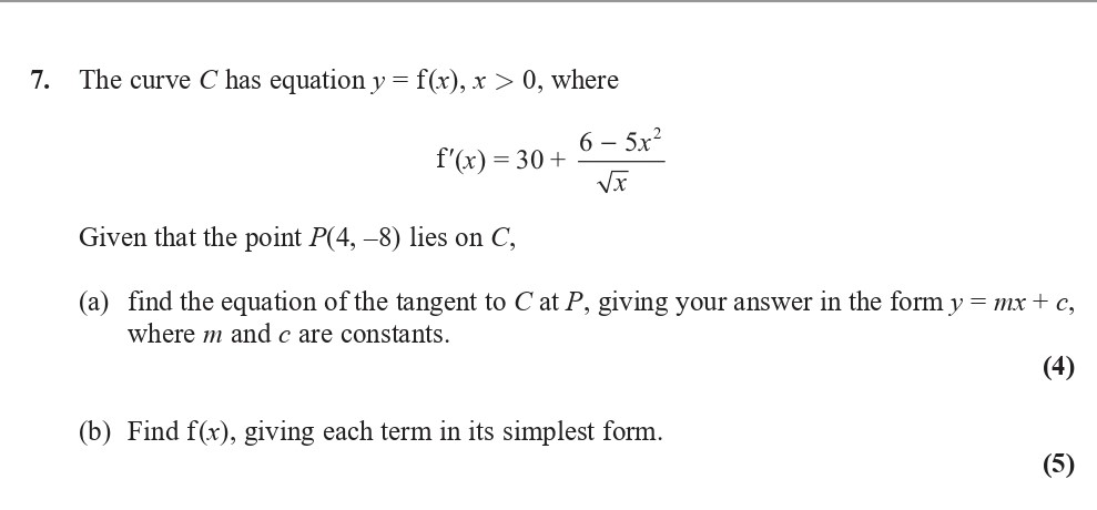 A-Level Edexcel Maths Pure Graphs of Functions: The curve C has ...