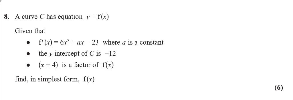 A-Level Edexcel Maths Pure Trigonometric Functions: A curve C has equation $y = f(x)