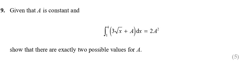 A-Level Edexcel Maths Pure Graphs of Functions: Given that A is ...
