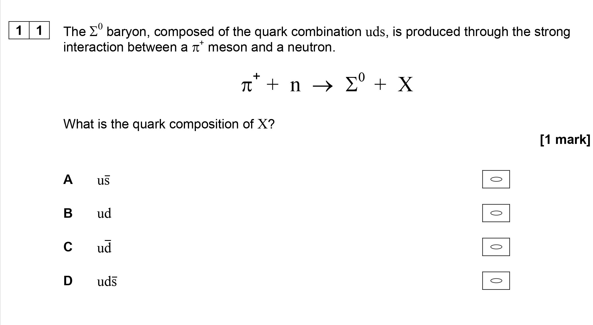 A-Level AQA Physics Classification of Particles: The $ ar{ ext{Σ}}^0 ...